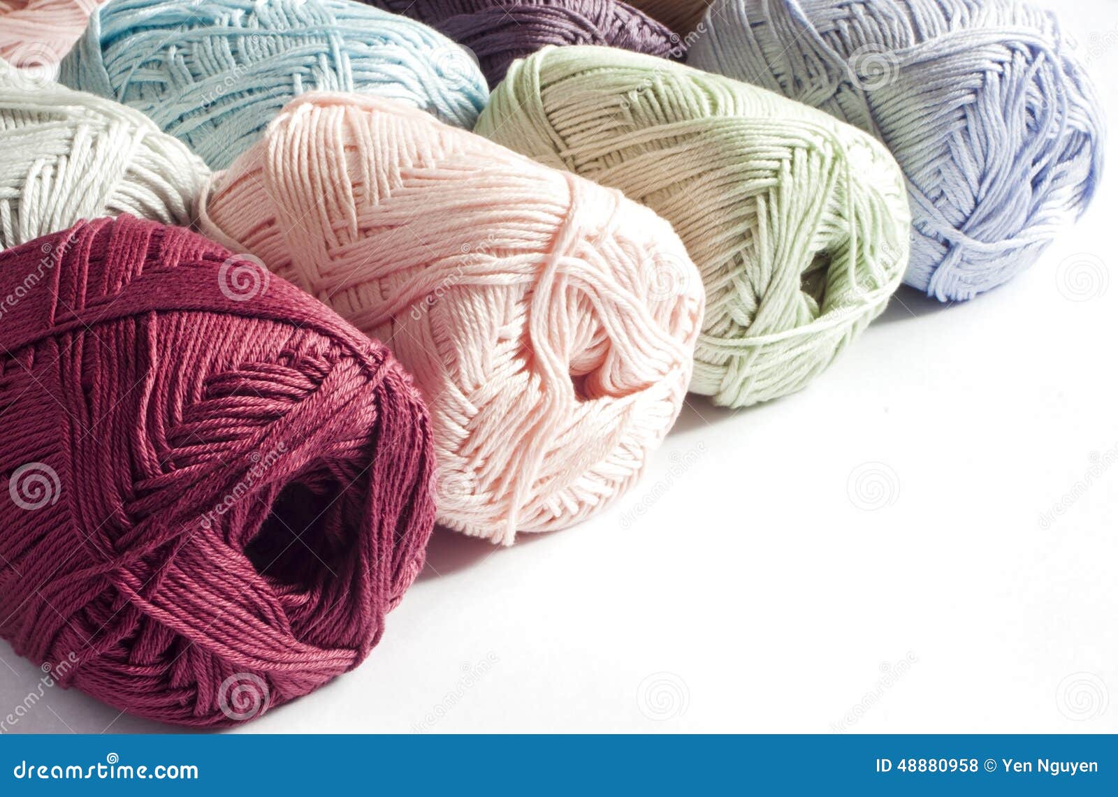 Colours of Yarns in White Background Stock Photo - Image of needlework ...