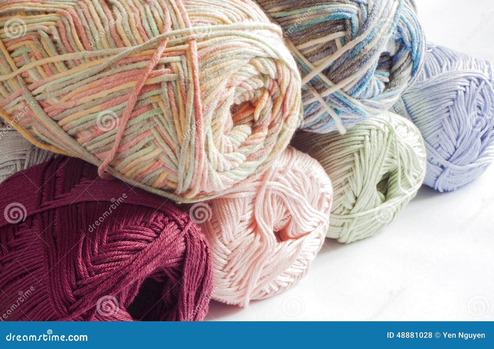 Colours of Yarns in White Background Stock Photo - Image of yellow ...