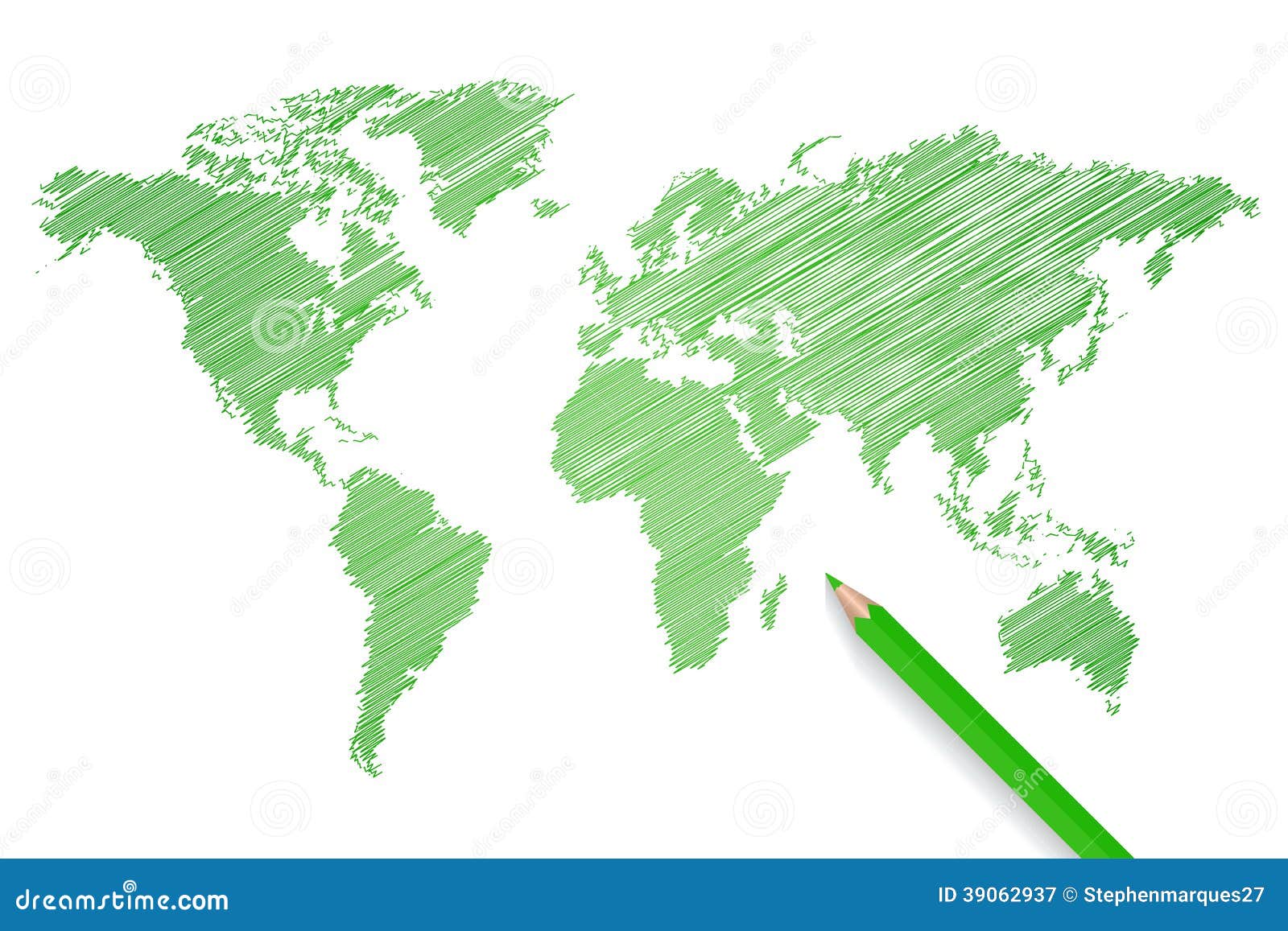 Colred Pencil World Map Illustration Stock Vector - Illustration of ...