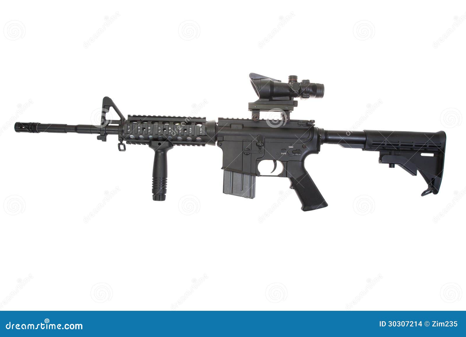 Colt M4A1 Isolated On A White Background Stock Photo | CartoonDealer ...