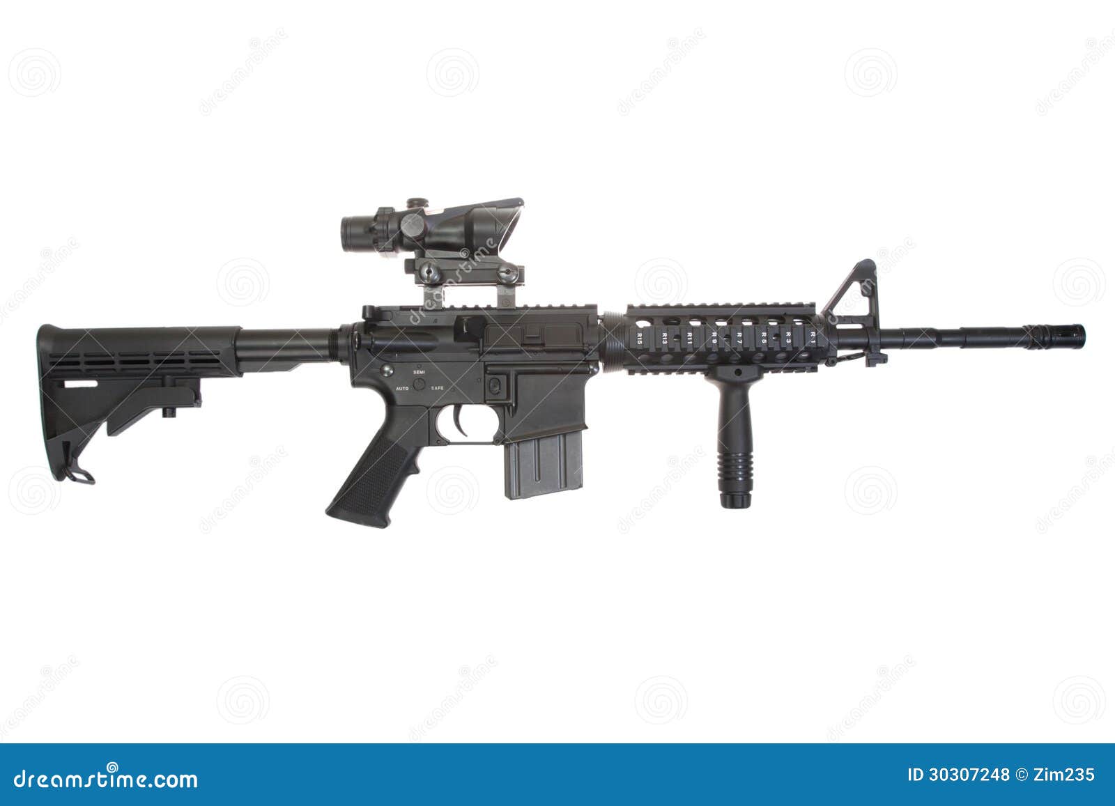 Colt M4A1 Isolated On A White Background Stock Photo | CartoonDealer ...