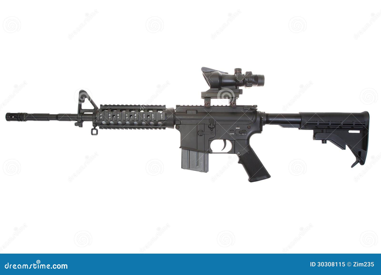 Colt M4A1 Isolated On A White Background Stock Photo | CartoonDealer ...