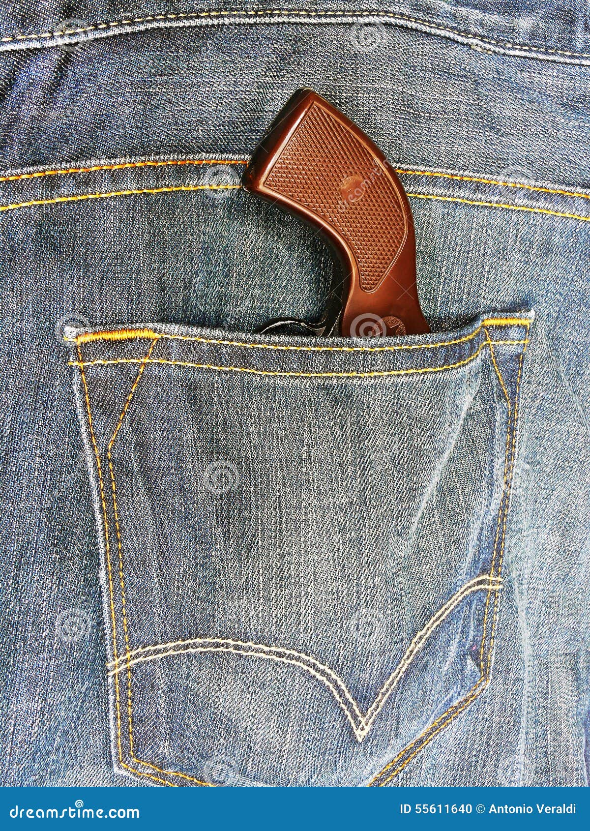 Colt in the pocket stock photo. Image of inside, allusion - 55611640