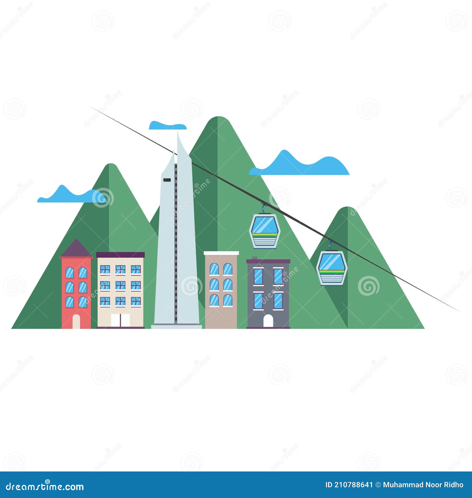 Coltejer Icon Colombia with Mountain and Flat Illustration Vector Stock ...