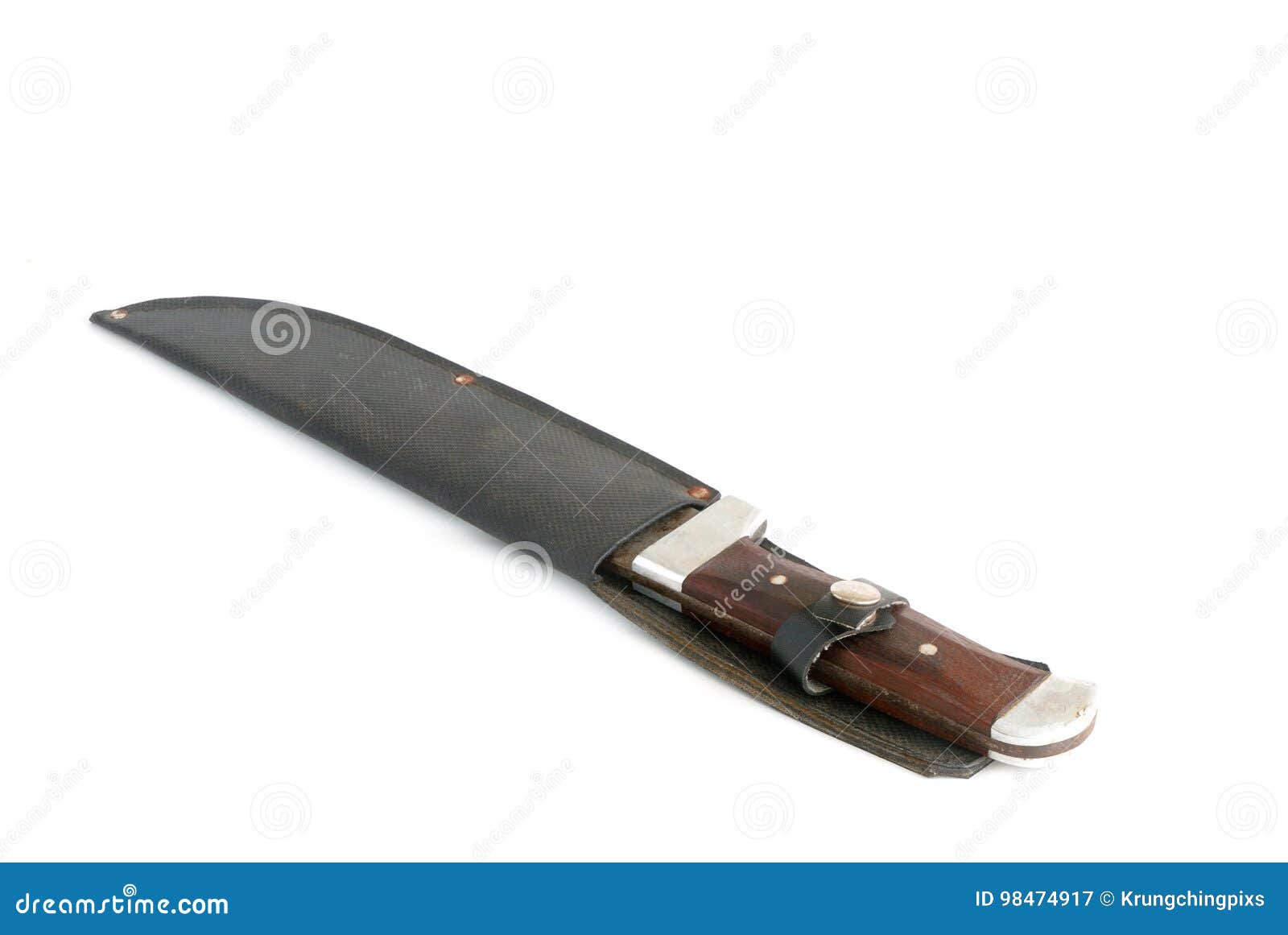 Coltello Con L'intelaiatura Di Cuoio Immagine Stock - Immagine di ...