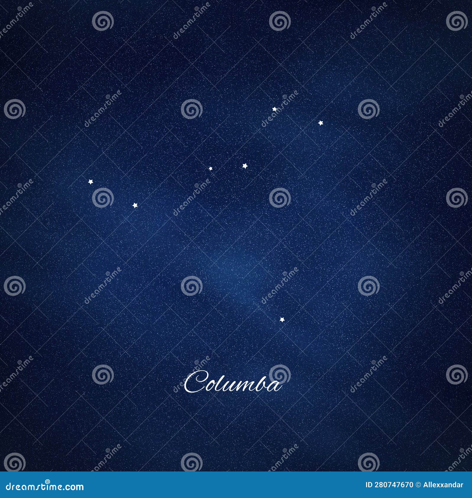 Columba Constellation, Cluster of Stars, Dove Constellation Stock Photo ...