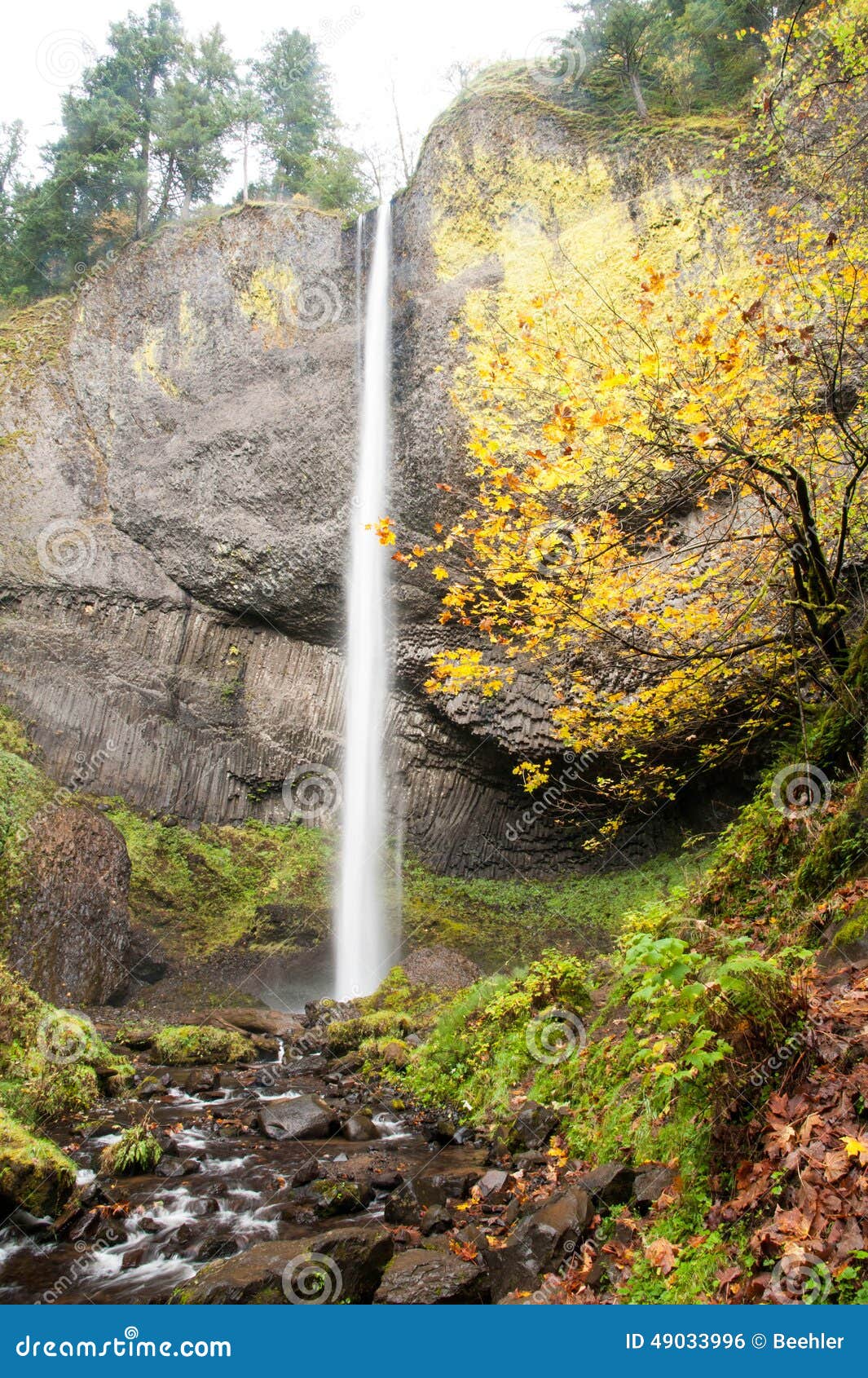 Columbia Gorge Water fall stock photo. Image of hill - 49033996