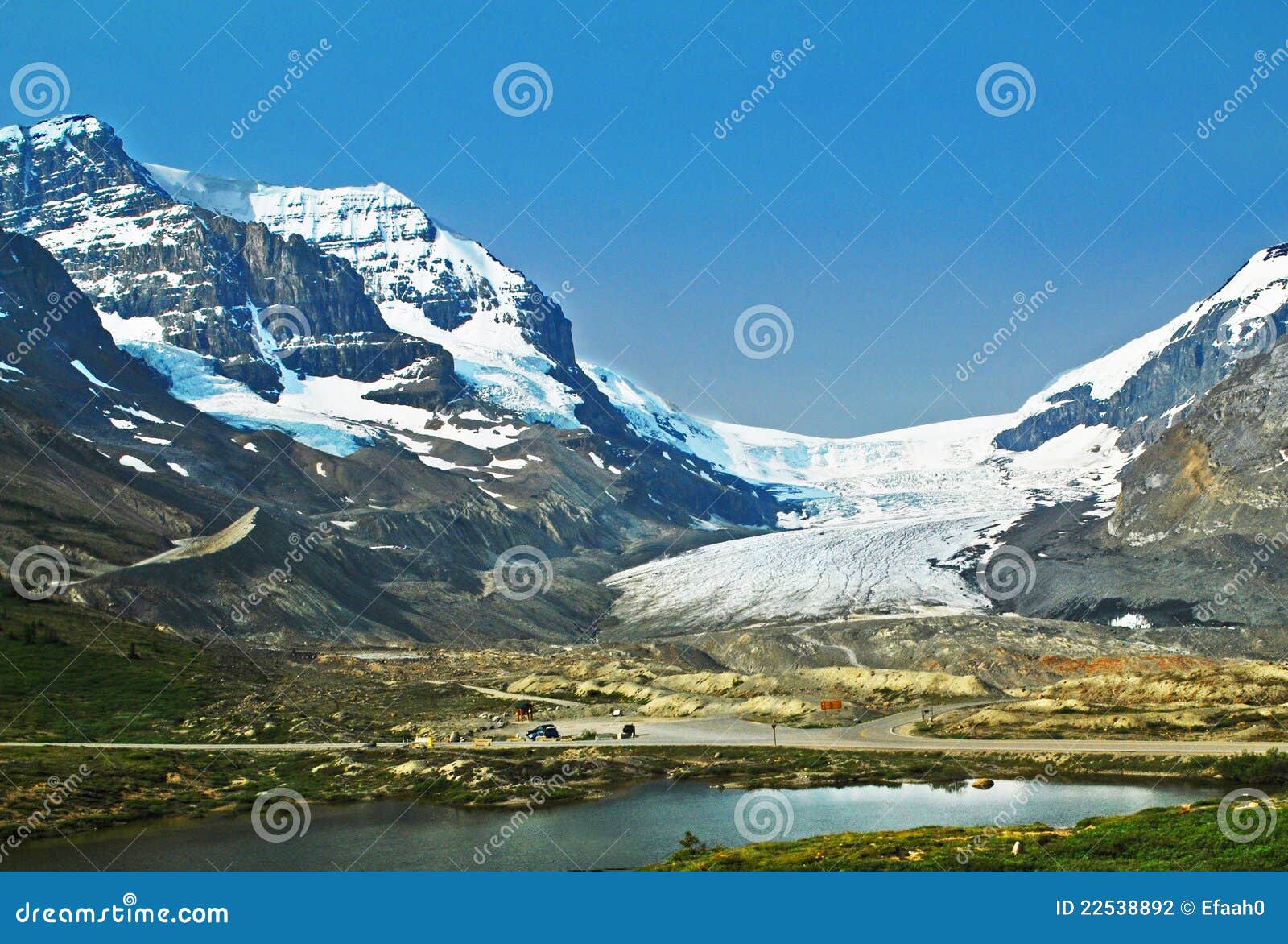 Columbia Icefield, Alberta, Canada Stock Photo - Image of waterfalls ...