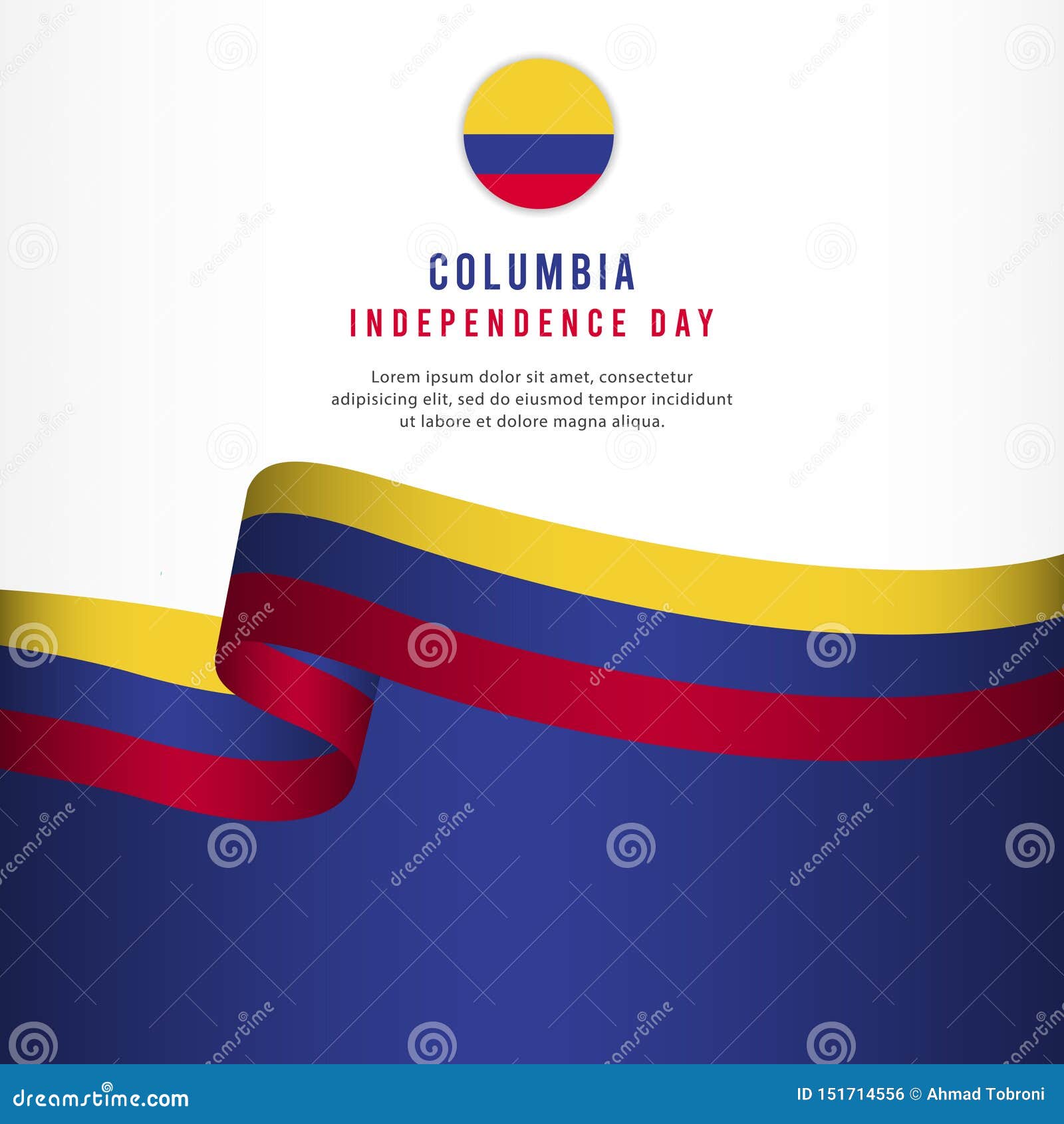 Columbia Independence Day Celebration, Banner Set Design Vector ...