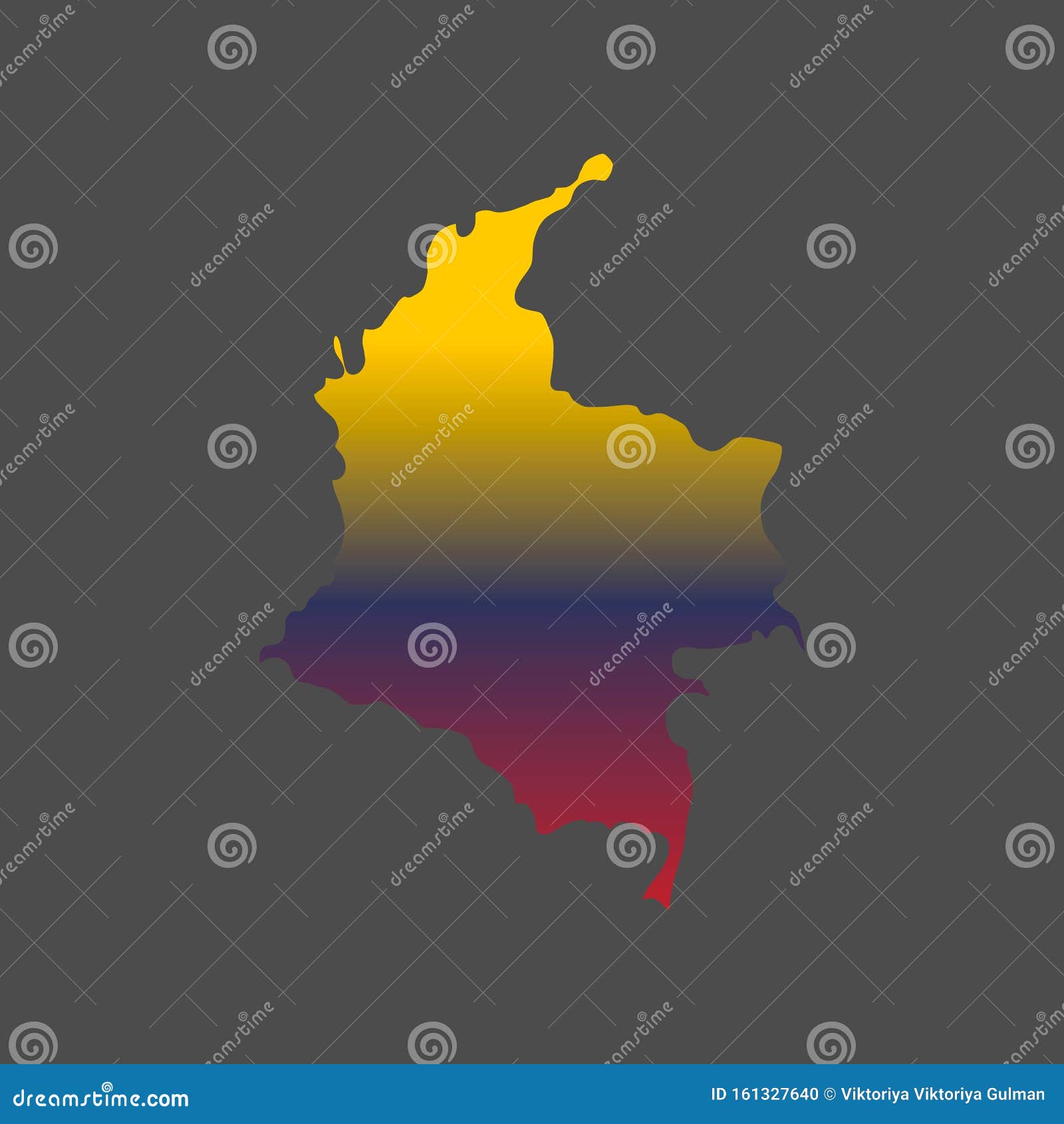 Columbia Map in National Colors on Grey Background Stock Vector ...