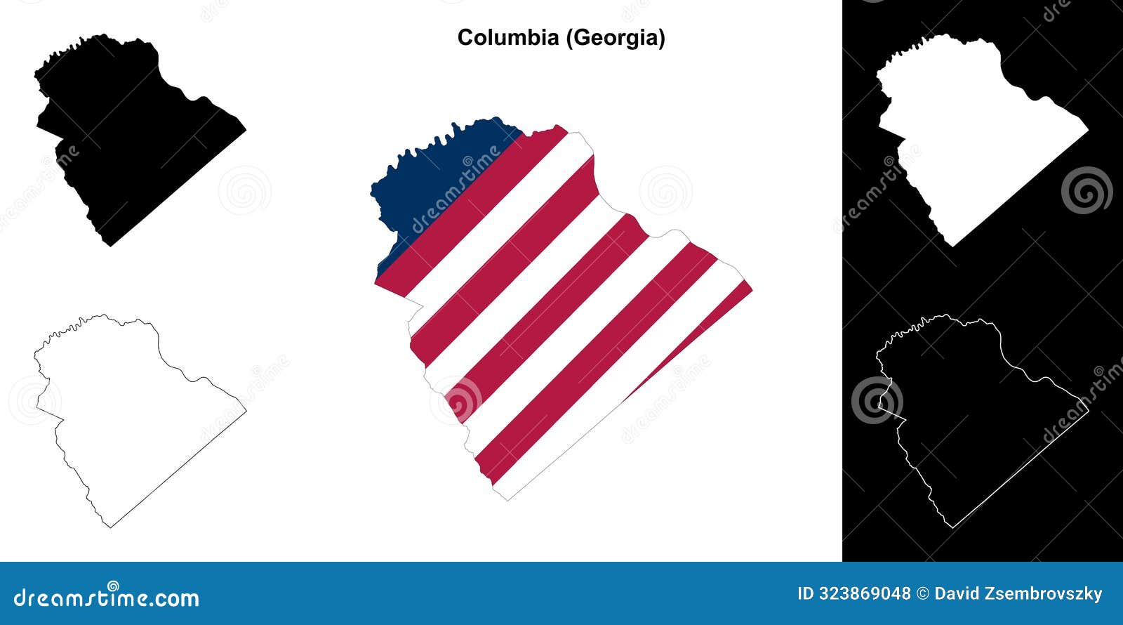 Columbia outline map stock vector. Illustration of georgia - 323869048