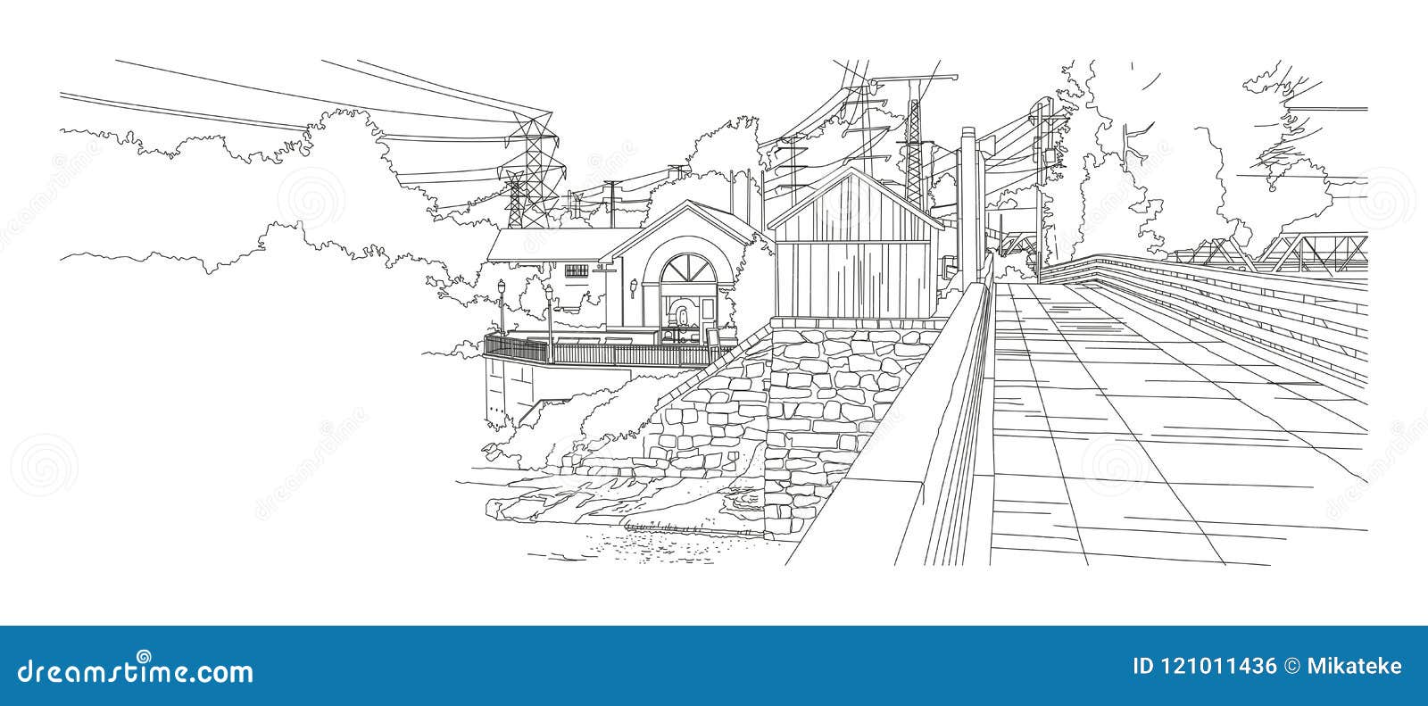 Columbia SC, Canal Riverfront Park Stock Vector - Illustration of ...