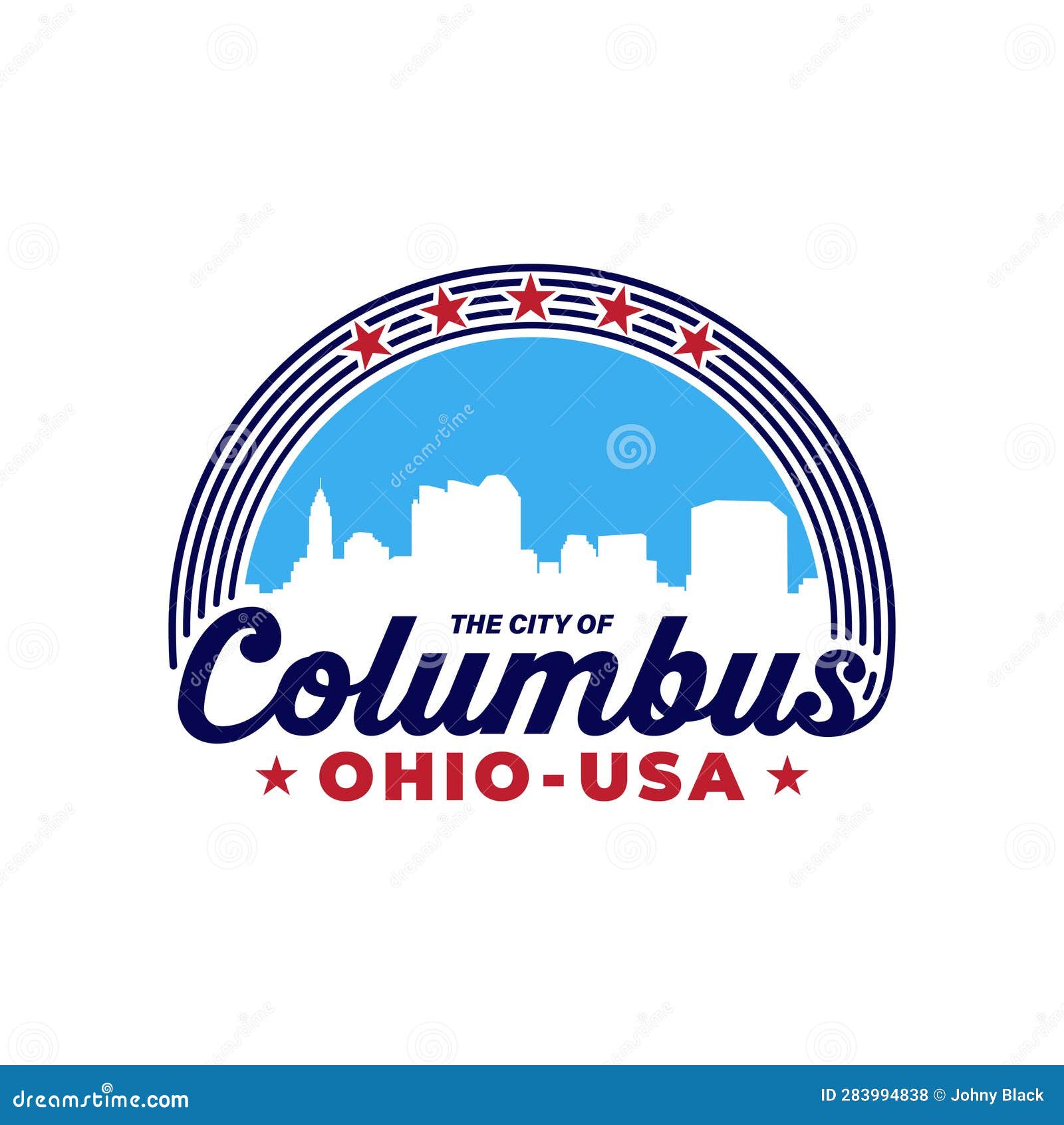 The City of Columbus, Ohio, USA. Logo Design Template. Vector and ...