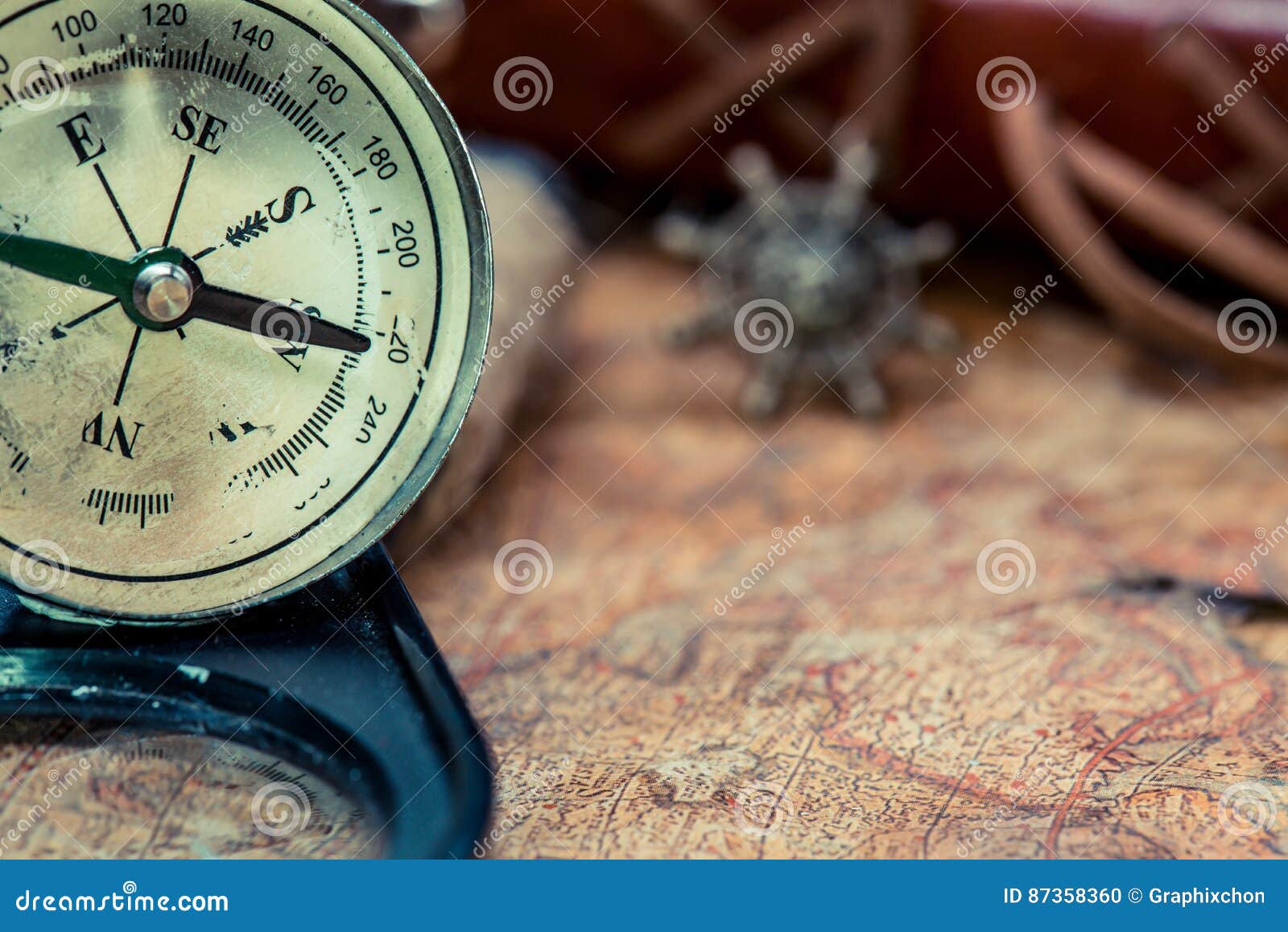 Columbus and compass stock photo. Image of search, life - 87358360
