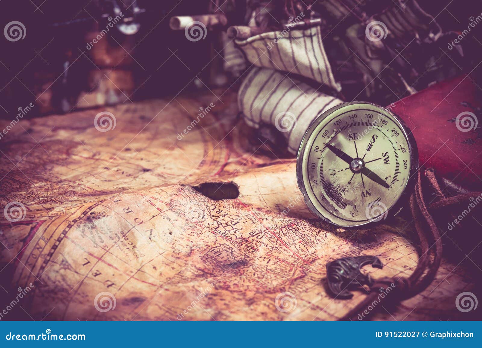 Columbus and compass stock image. Image of search, oversight - 91522027