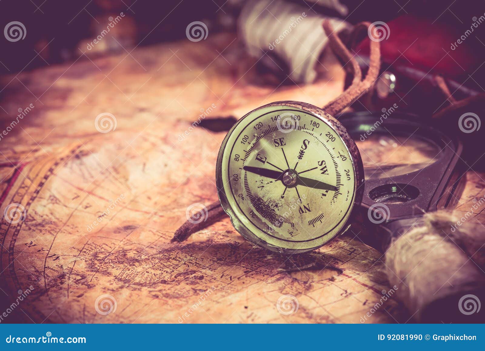 Columbus and compass stock photo. Image of america, explore - 92081990