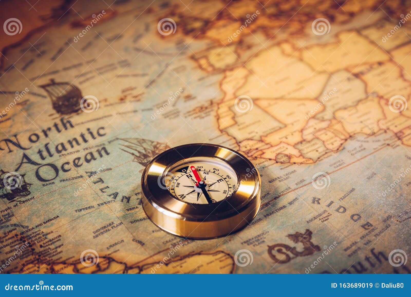 Columbus Day and World Map with Compass Stock Image - Image of life ...