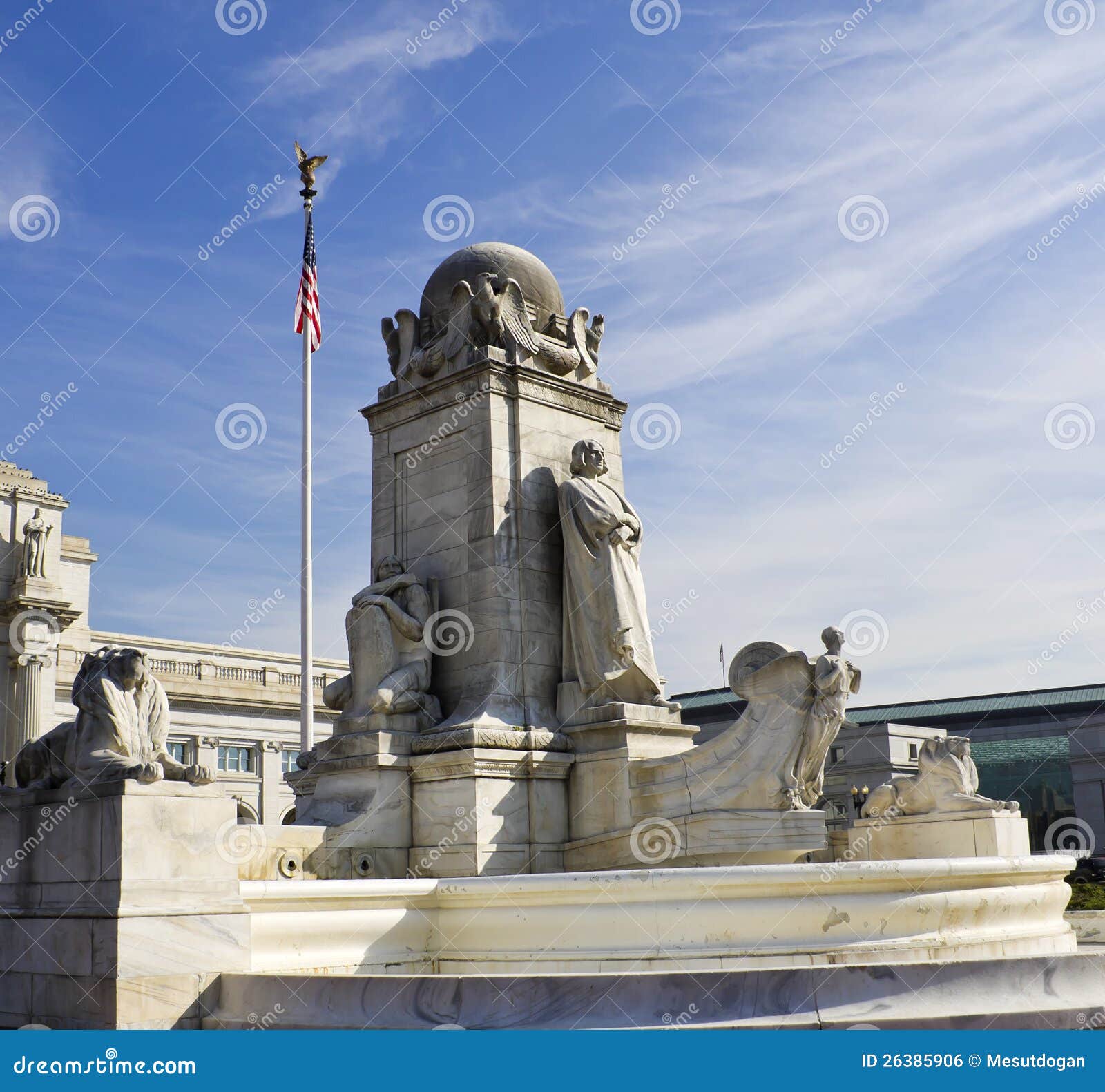 Columbus Monument stock photo. Image of monument, cafe - 26385906