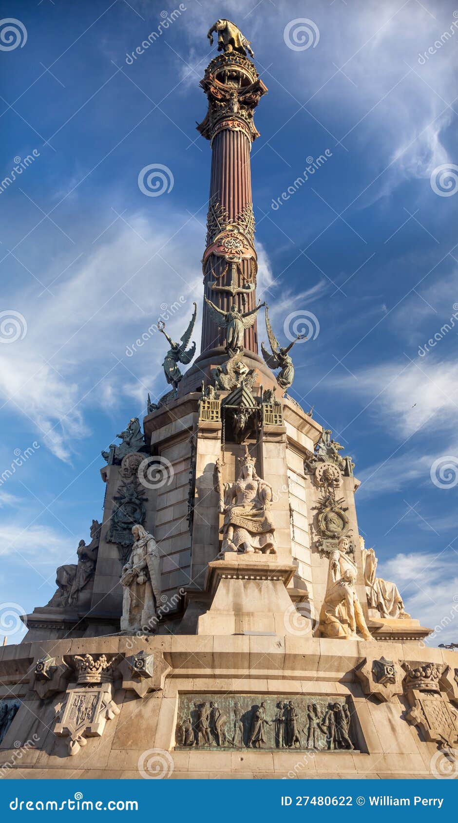 Columbus Monument Barcelona Spain Stock Photo - Image of european ...