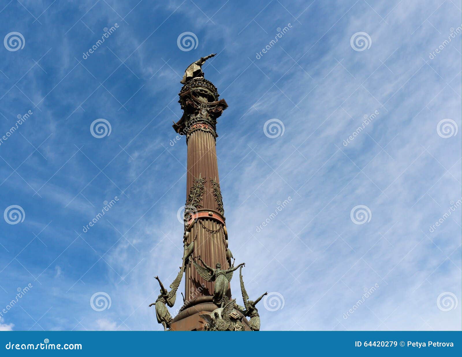 Columbus Monument in Barcelona, Spain Stock Image - Image of column ...