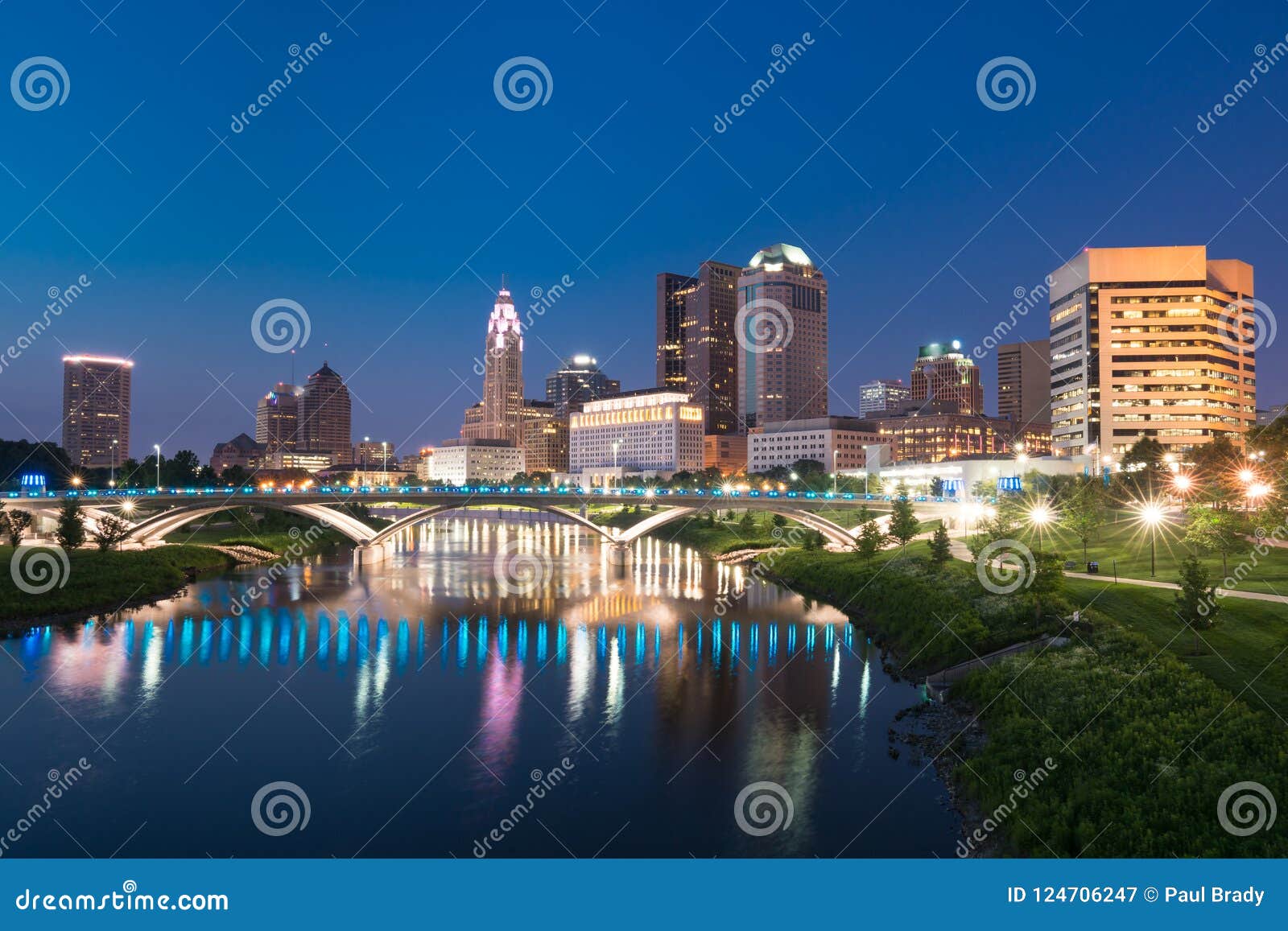 Columbus, Ohio City Night Skyline Stock Image - Image of financial ...