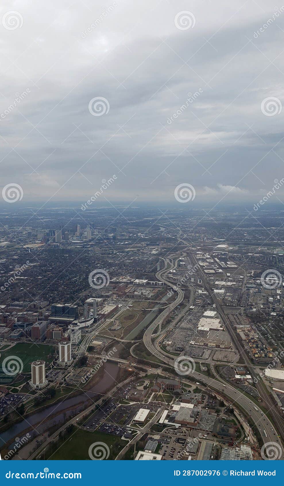 Columbus, Ohio Seen from a Plane Stock Photo - Image of airplane ...