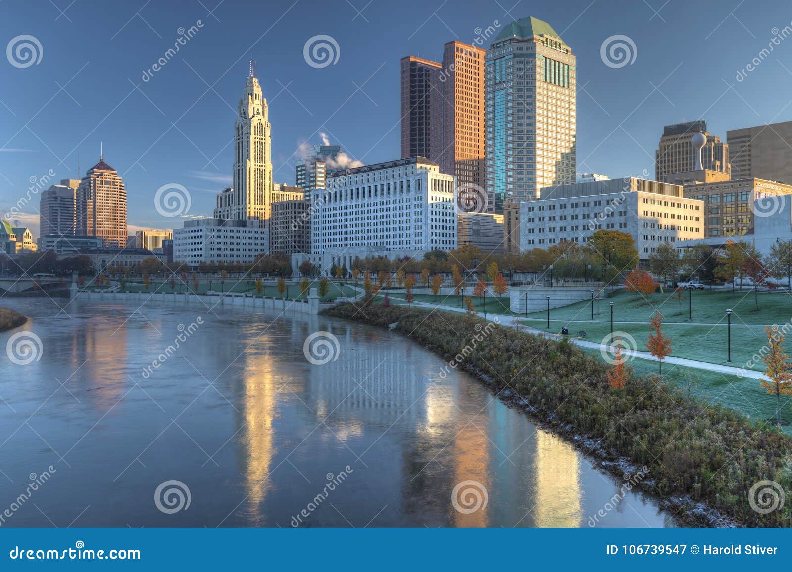 Columbus, Ohio Skyline on a Beautiful Day Stock Image - Image of ...
