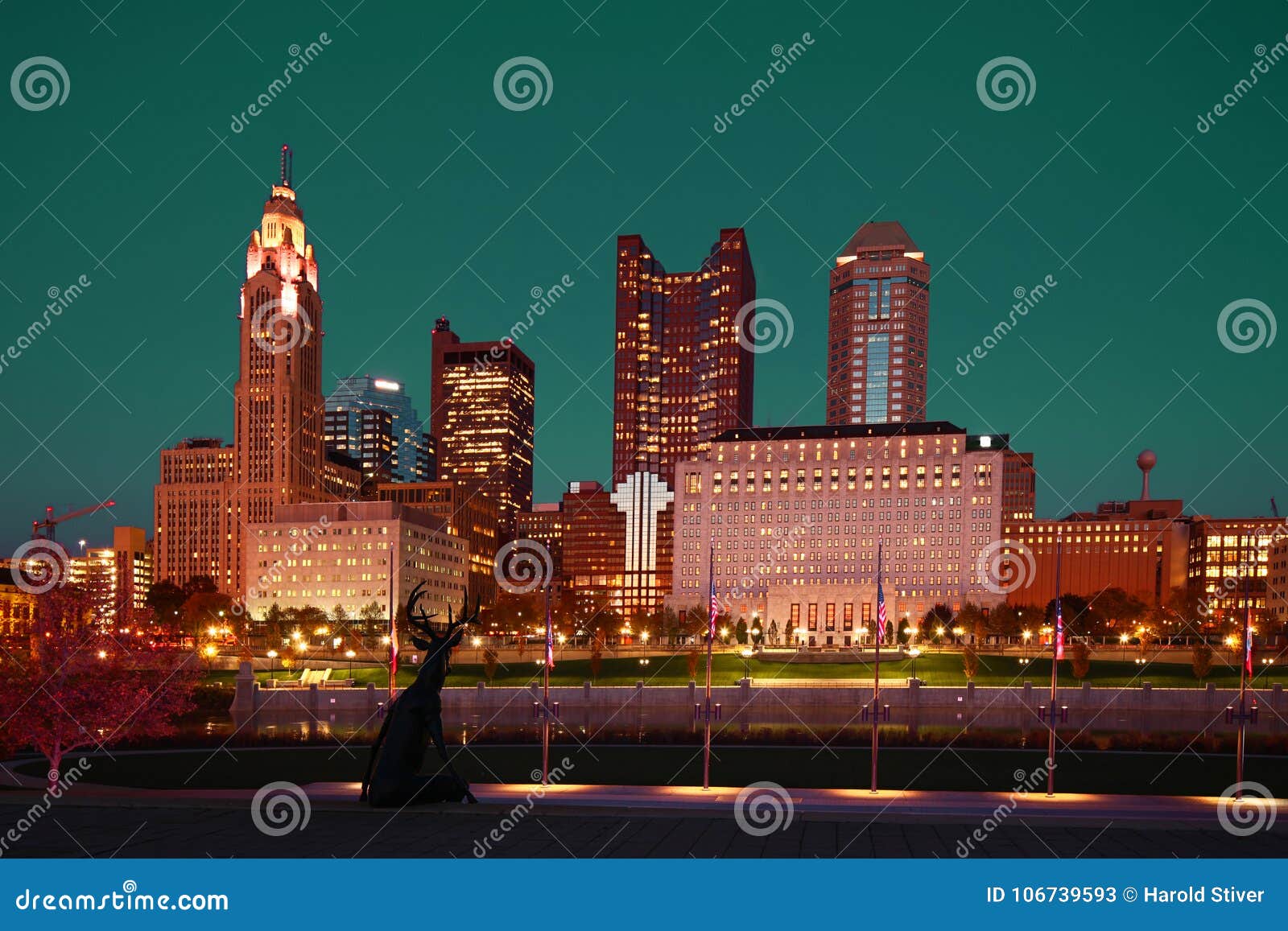 Columbus, Ohio Skyline at Twilight Stock Image - Image of scenic ...