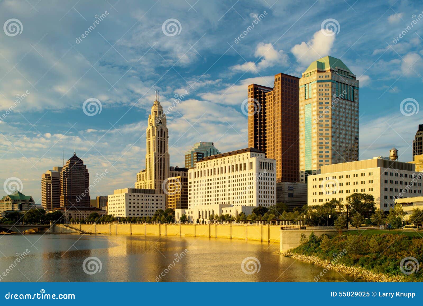 Columbus Ohio at Sunset stock image. Image of bridge - 55029025
