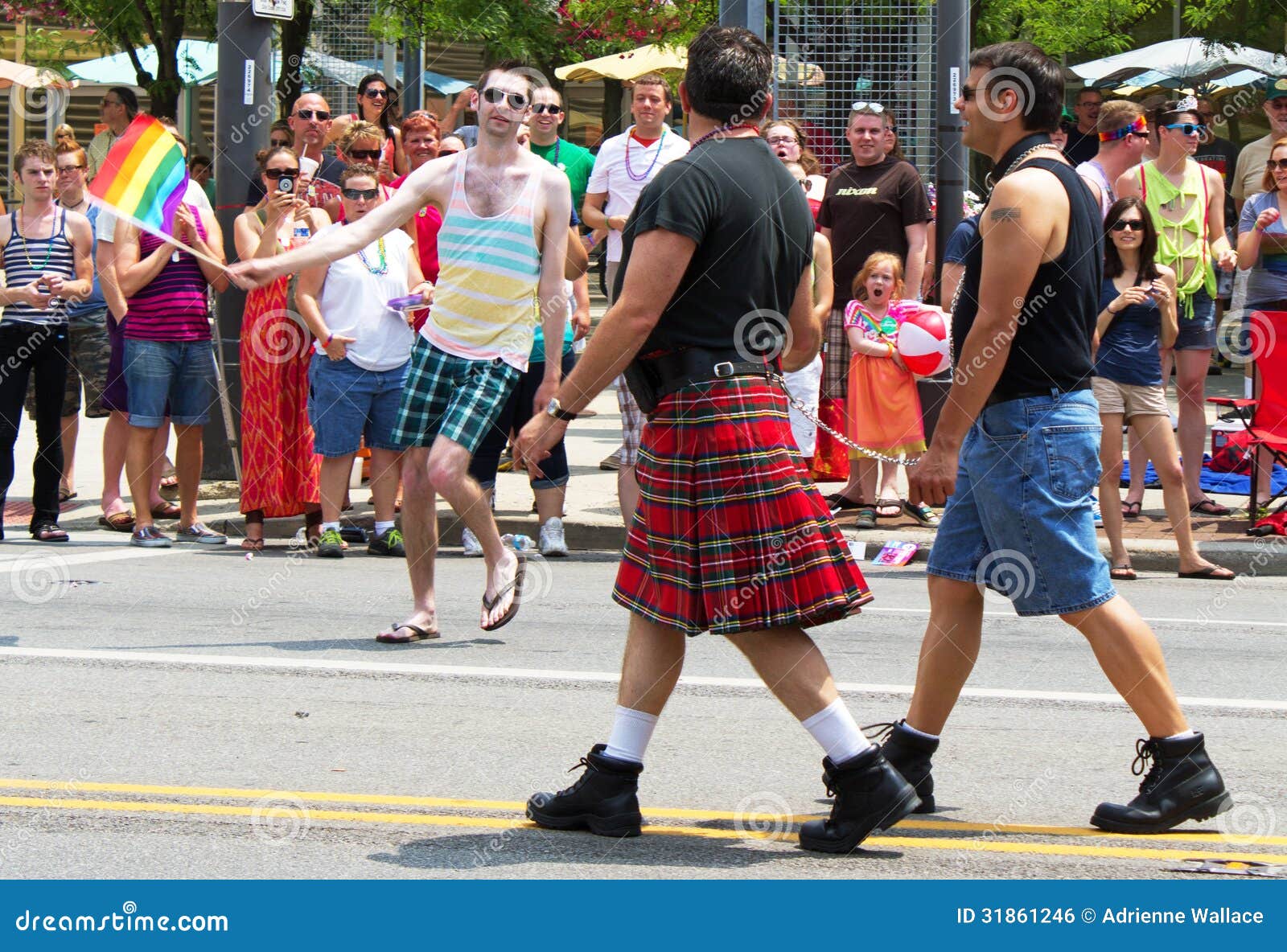 Columbus PRIDE Parade Man On Leash Editorial Photo - Image: 31861246