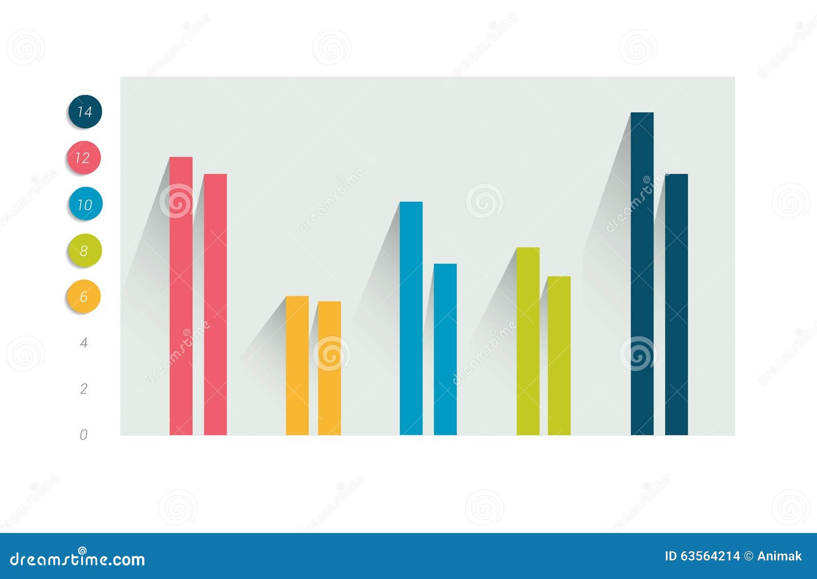 Colummn Chart, Graph. Simply Color Editable Stock Vector - Illustration ...