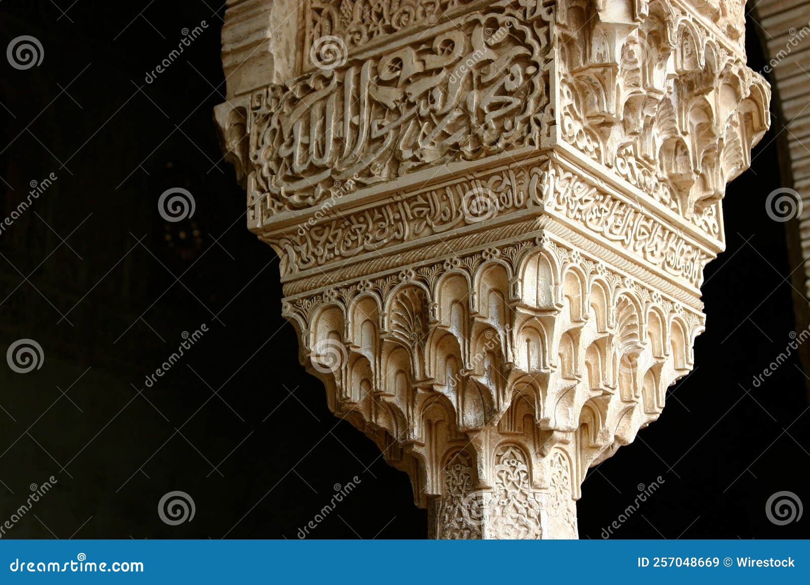 Column of Alhambra Palace in Granada Stock Image - Image of sightseeing ...