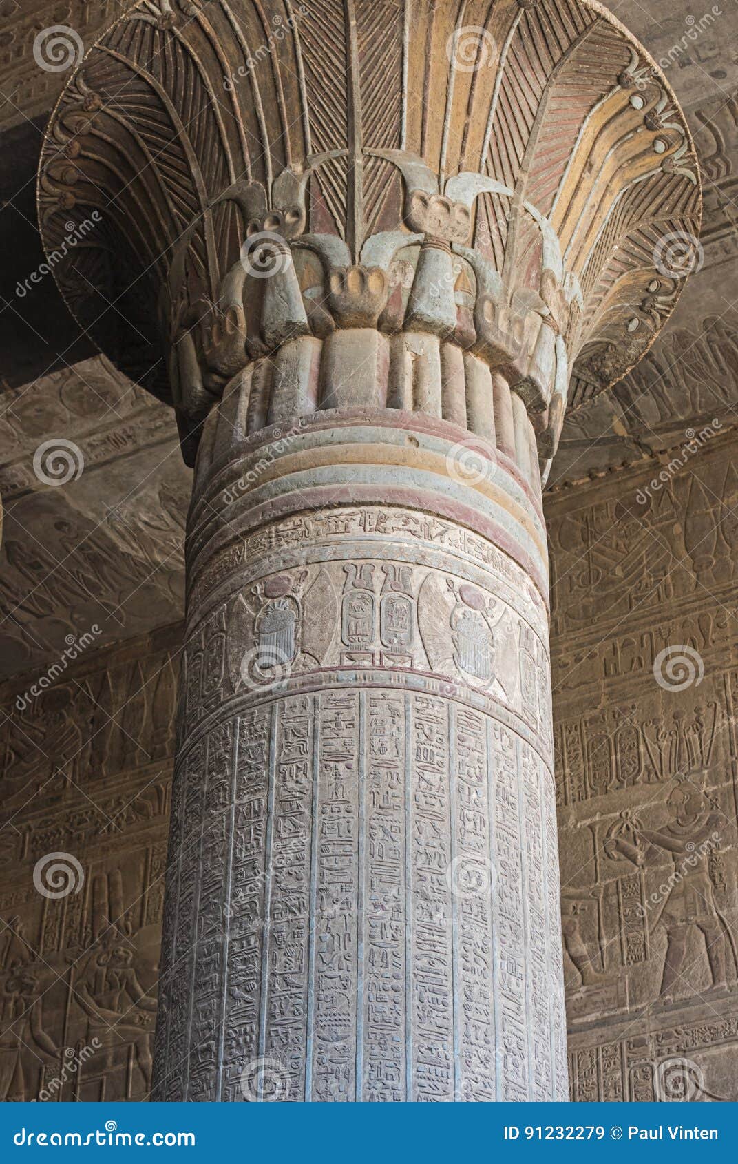 Column in an Ancient Egyptian Temple Stock Image - Image of temple ...