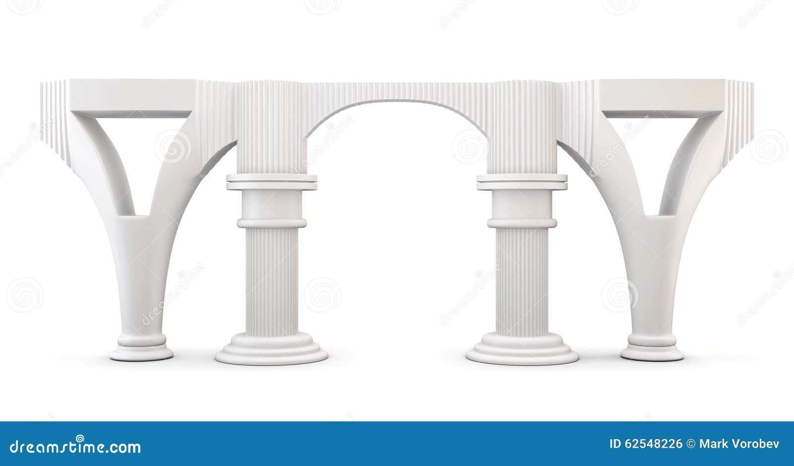 Column Arc Isolated on White Background. 3d. Stock Illustration ...