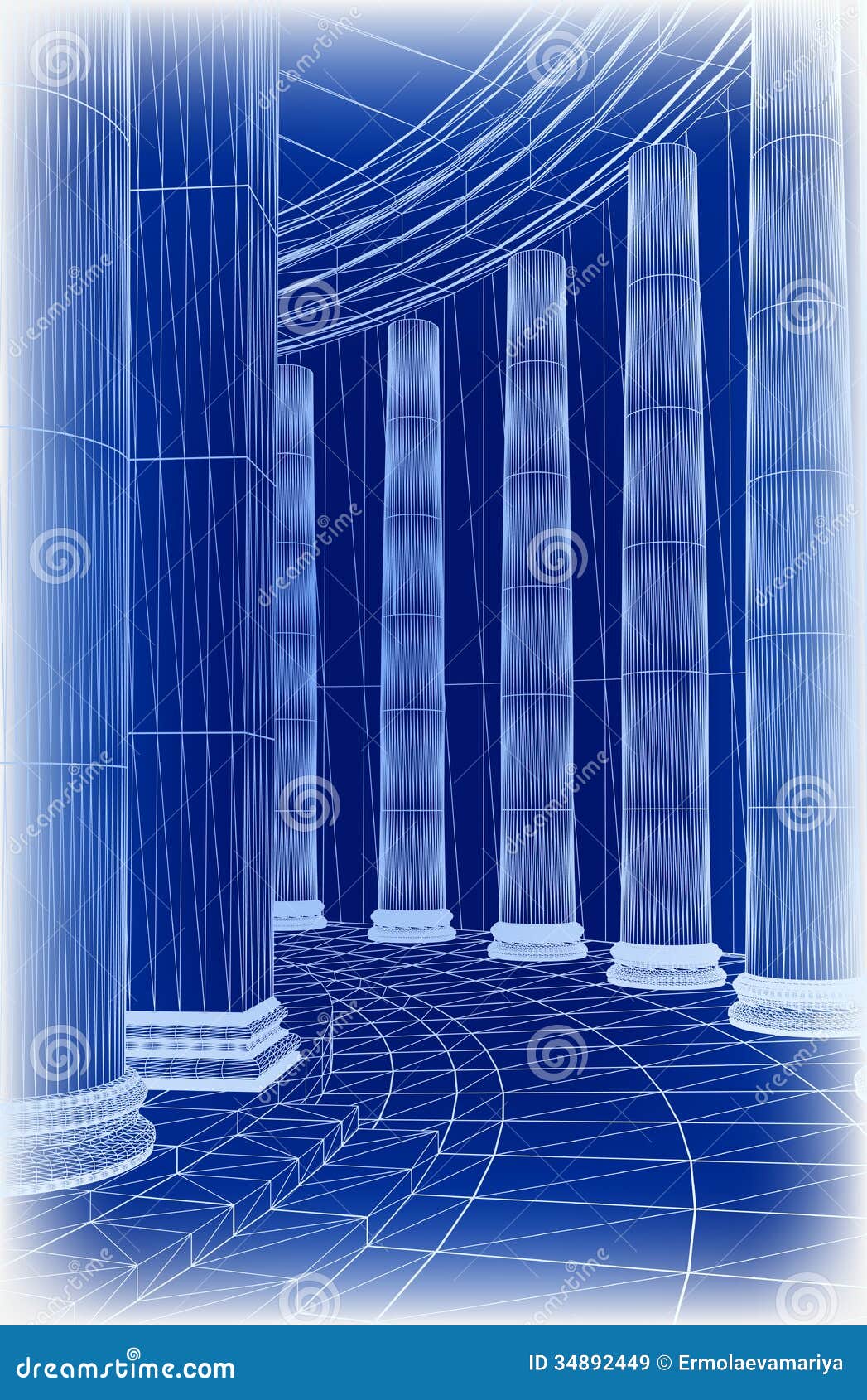 Column Architecture. Vector Stock Vector - Illustration of ceiling ...