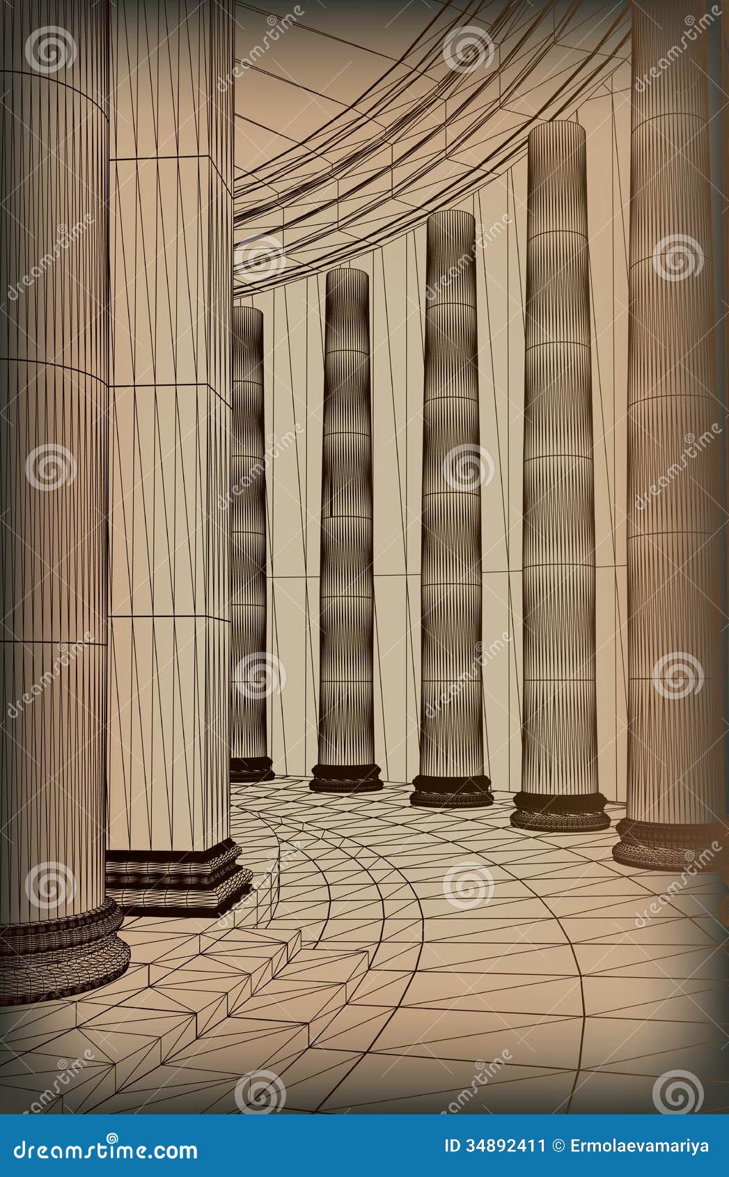 Greek Doric Temple Cartoon Vector | CartoonDealer.com #18755215