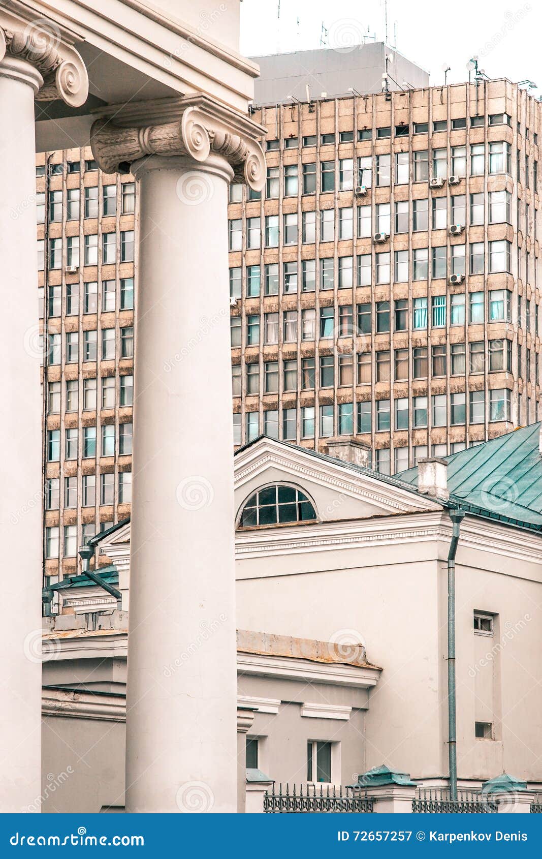 Column on Background of Modern Buildings Stock Image - Image of window ...