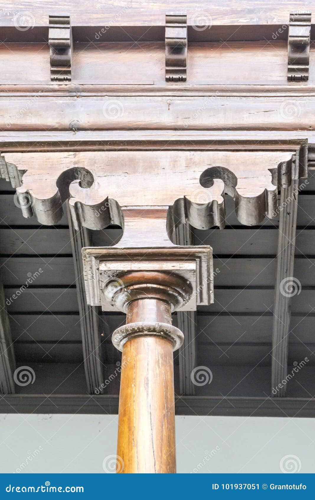 Column on a balcony stock image. Image of background - 101937051