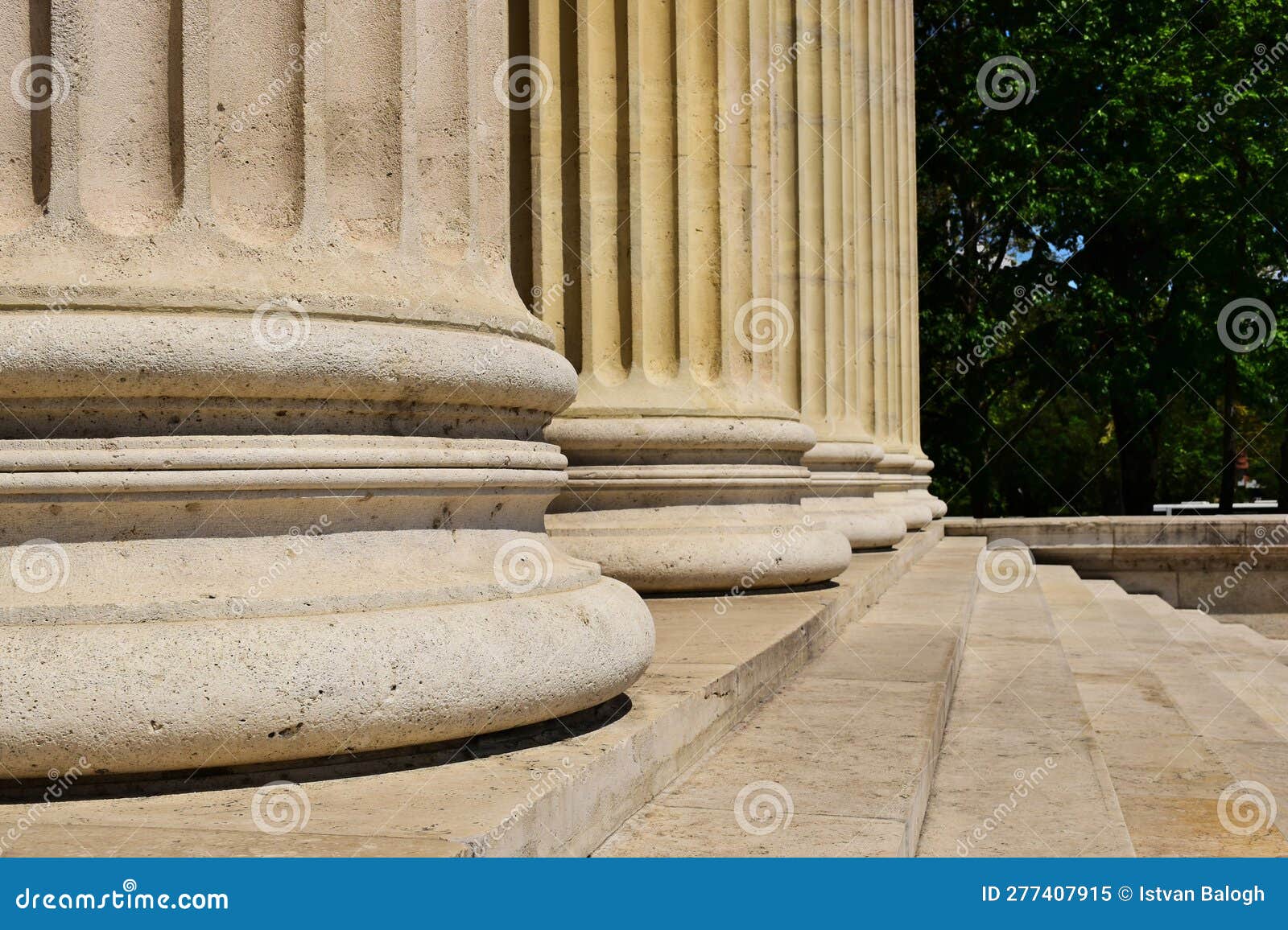 Column Base Closeup in Ionic Order. Diminishing Perspective View ...