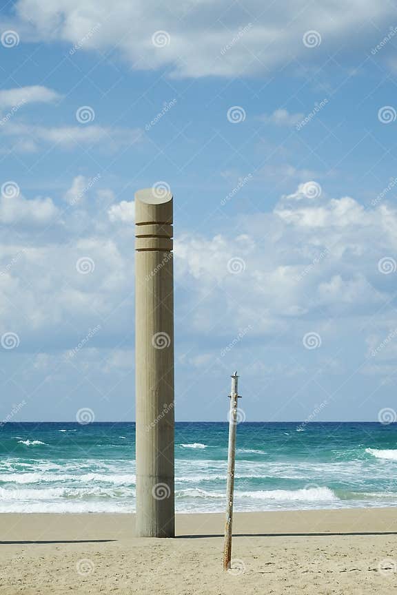 Column on the beach stock photo. Image of autumn, pole - 60631600