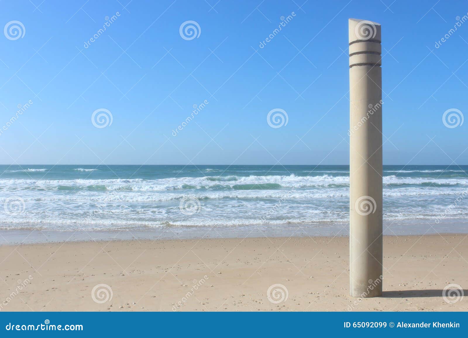 Column on the beach stock image. Image of sand, beach - 65092099