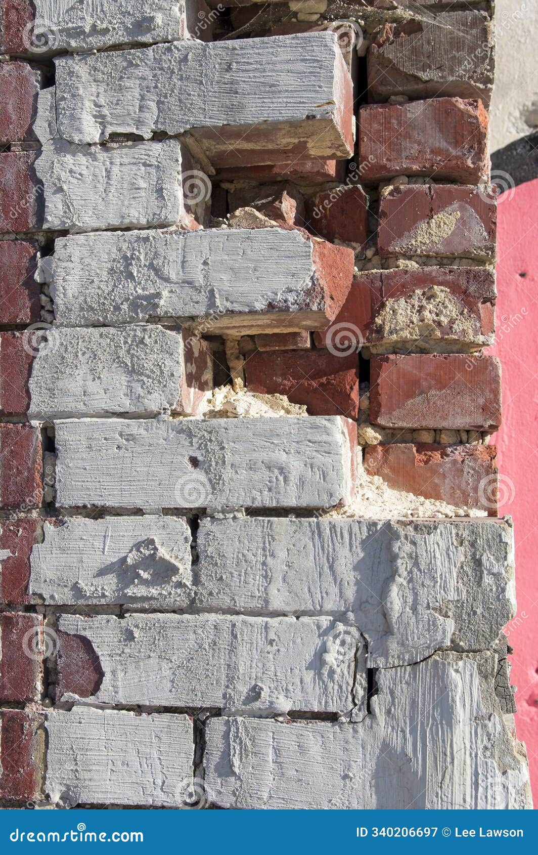 Old Crumbling Bricks on a Corner of a Building Stock Image - Image of ...