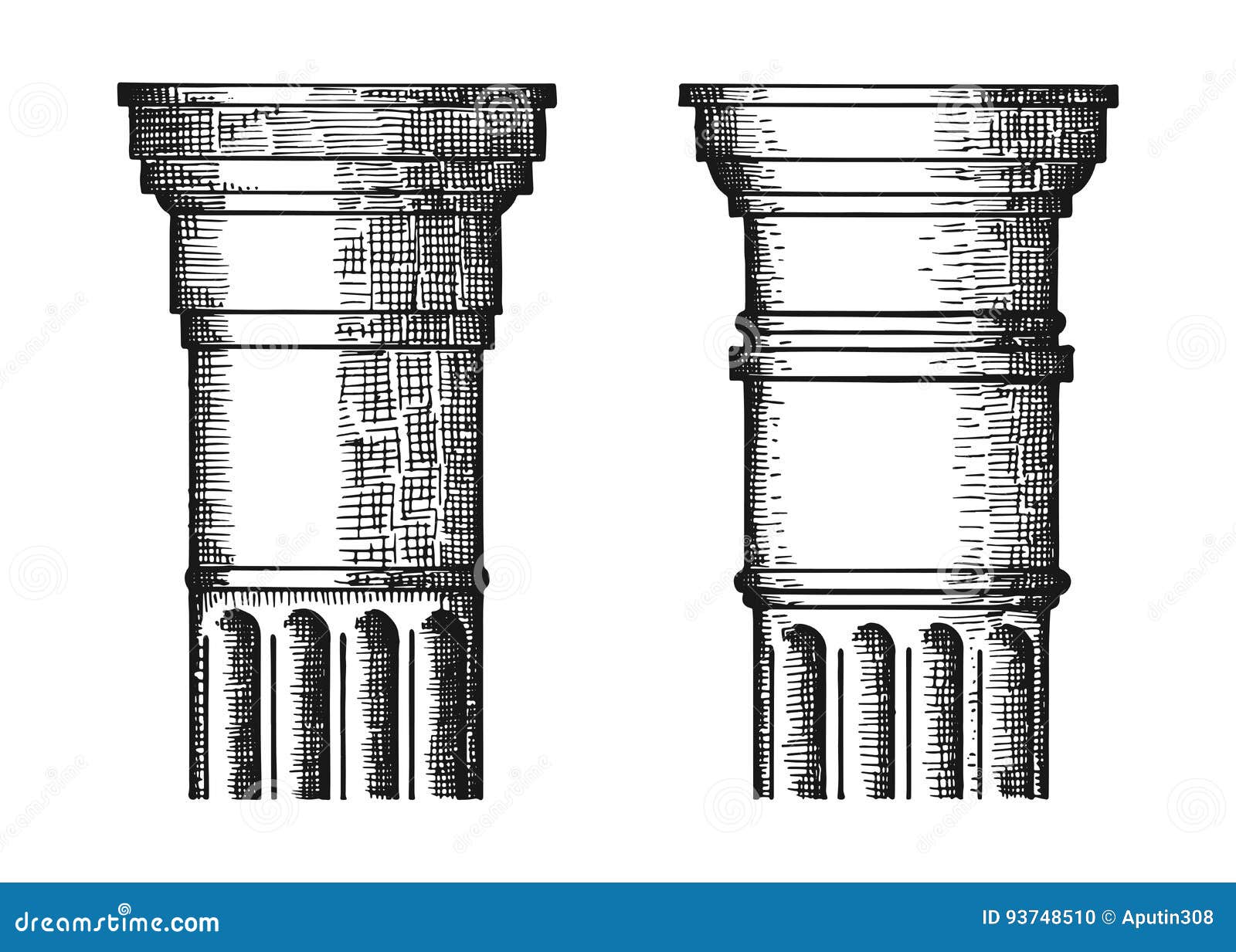 Column Cap. Vector Vintage Sketch Stock Vector - Illustration of ...