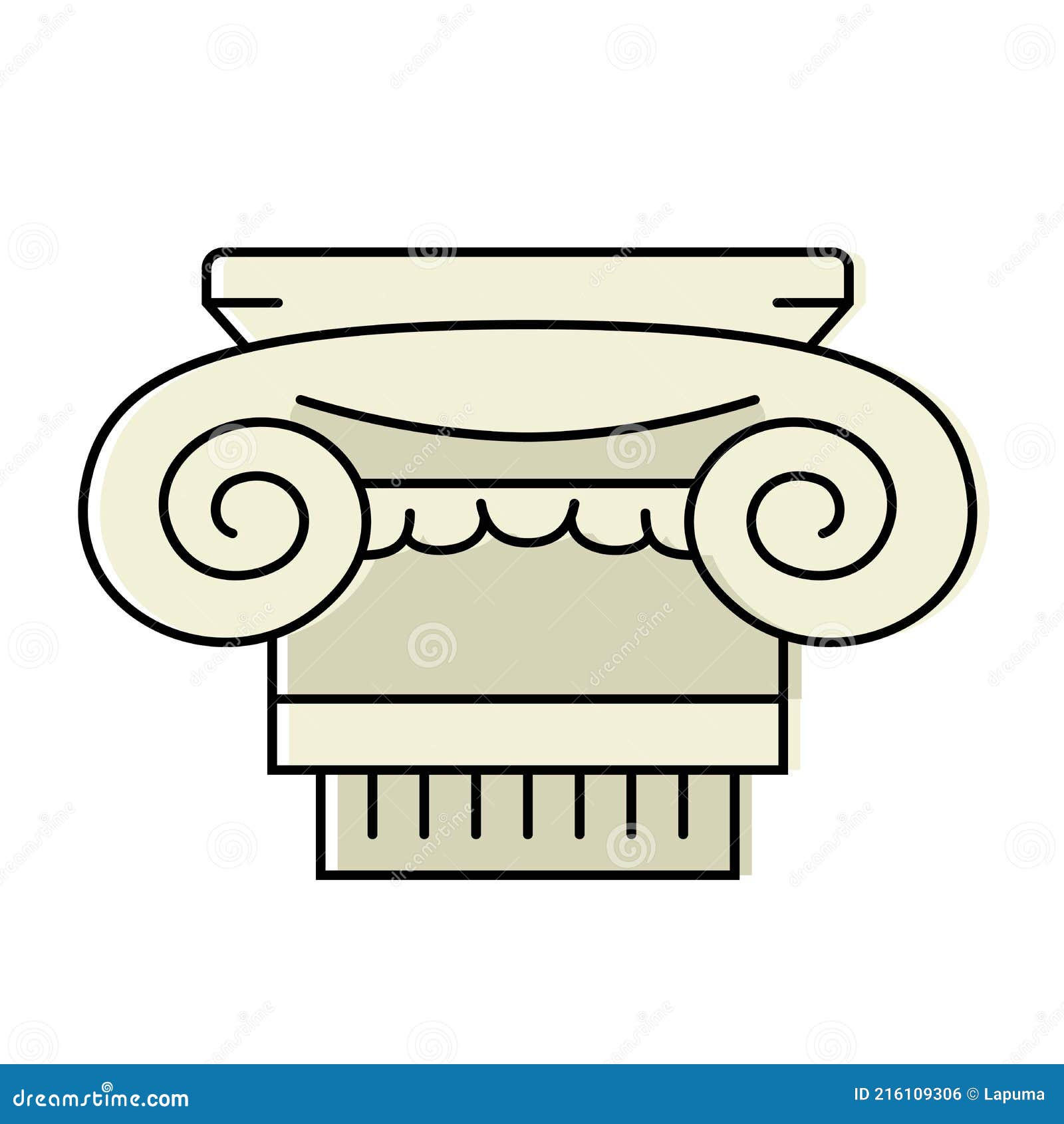 Column Capital. Color Vector Illustration in Flat Style Stock Vector ...