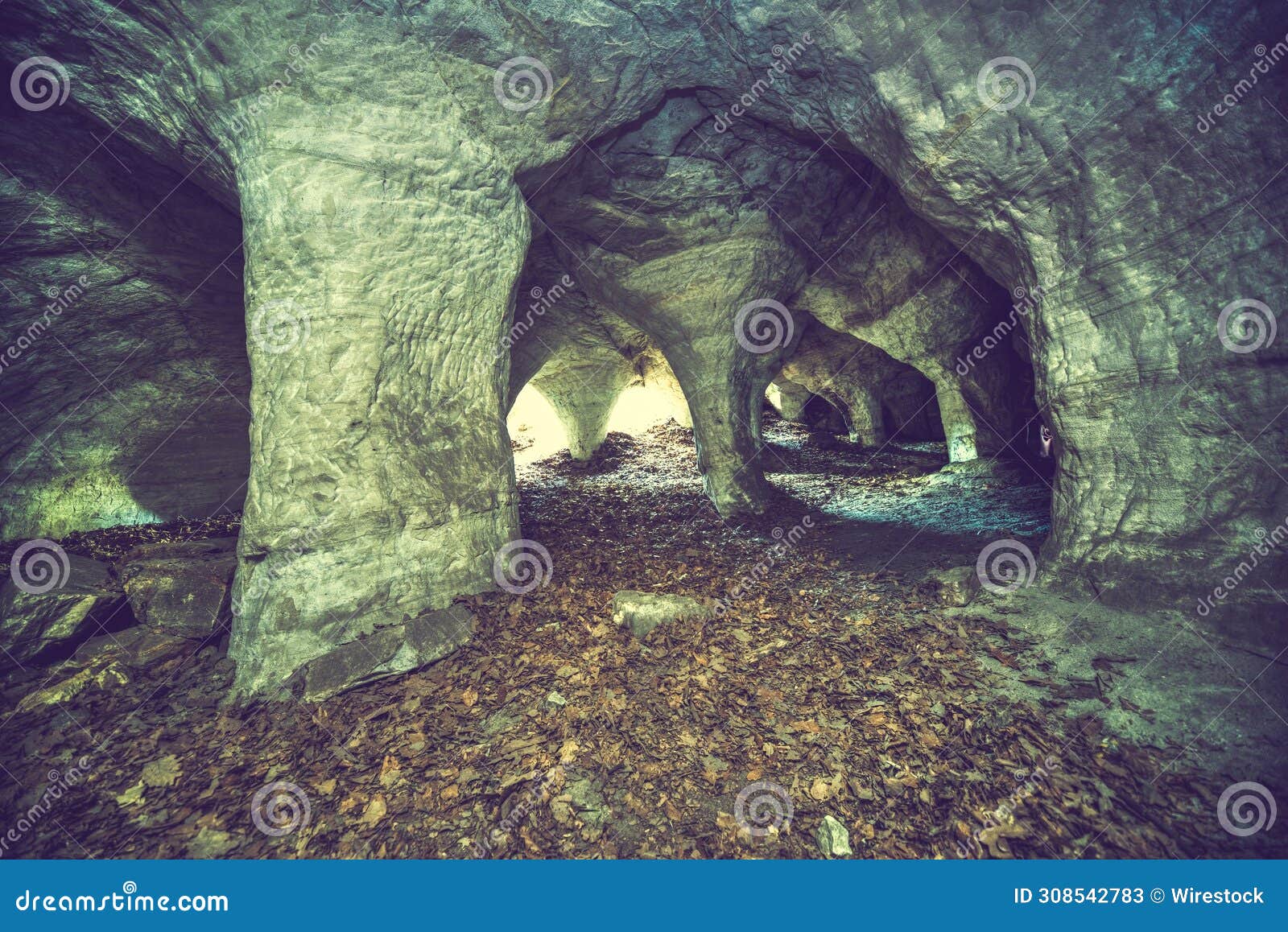 14 column cave in Germany editorial stock photo. Image of nopeople ...