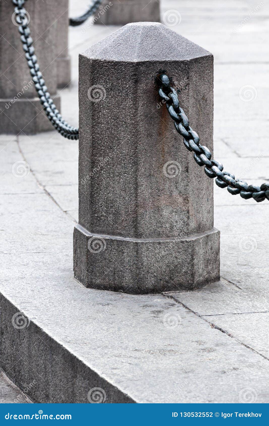 Column with chain stock photo. Image of detail, gray - 130532552