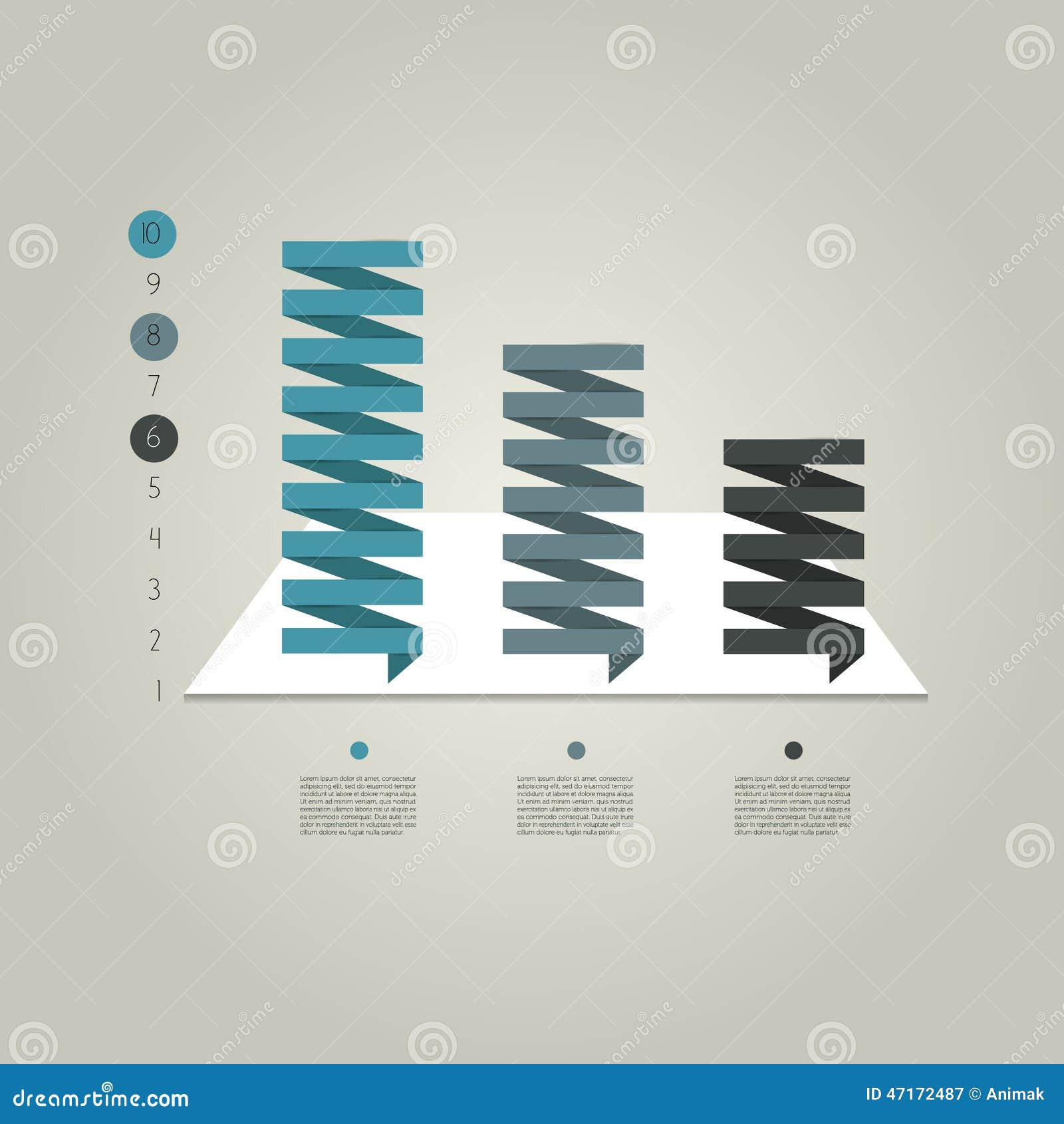Column Chart, Graph Pointing on the First Position Comparing with the ...