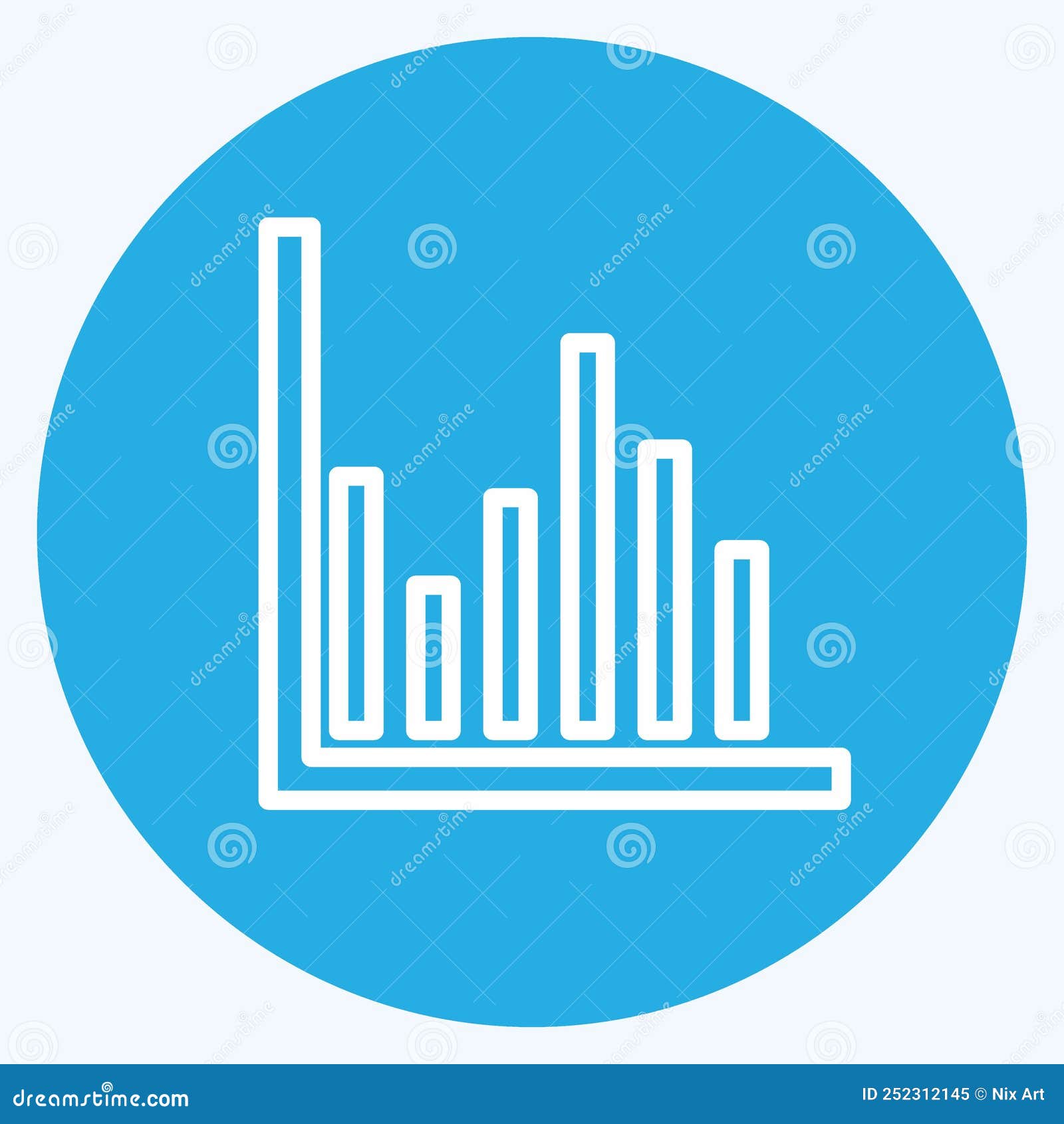 Column Chart Icon in Trendy Blue Eyes Style Isolated on Soft Blue ...