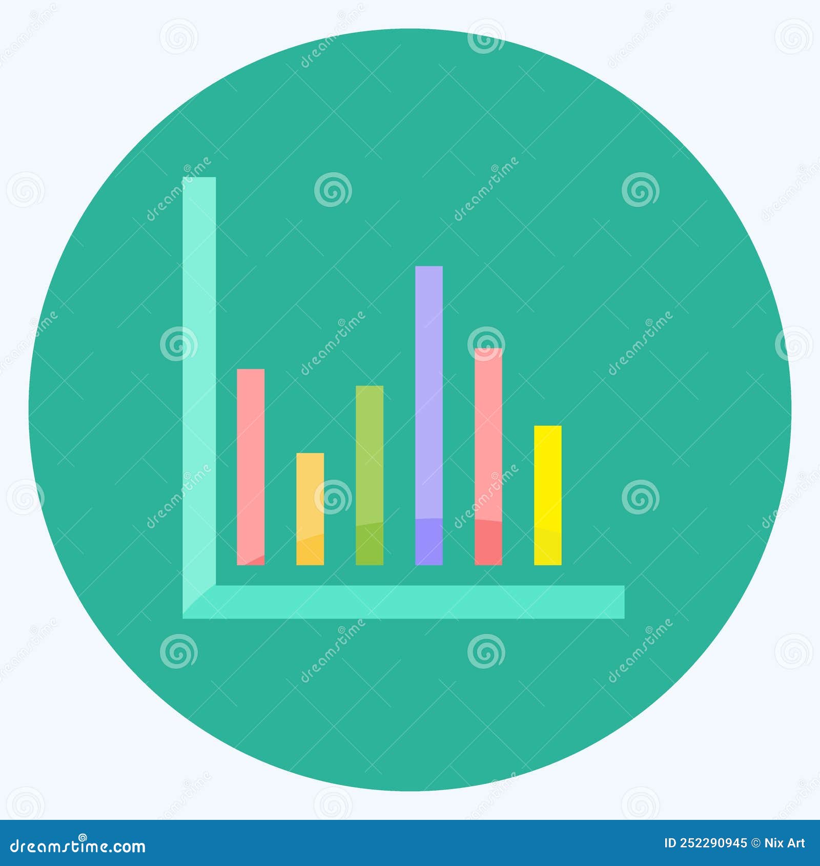 Column Chart Icon in Trendy Flat Style Isolated on Soft Blue Background ...