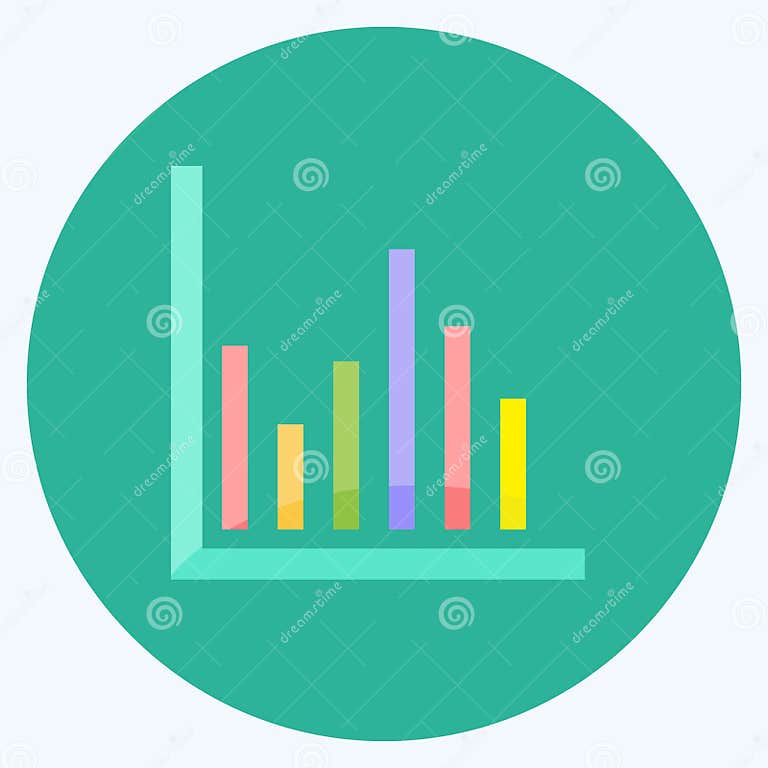 Column Chart Icon in Trendy Flat Style Isolated on Soft Blue Background ...